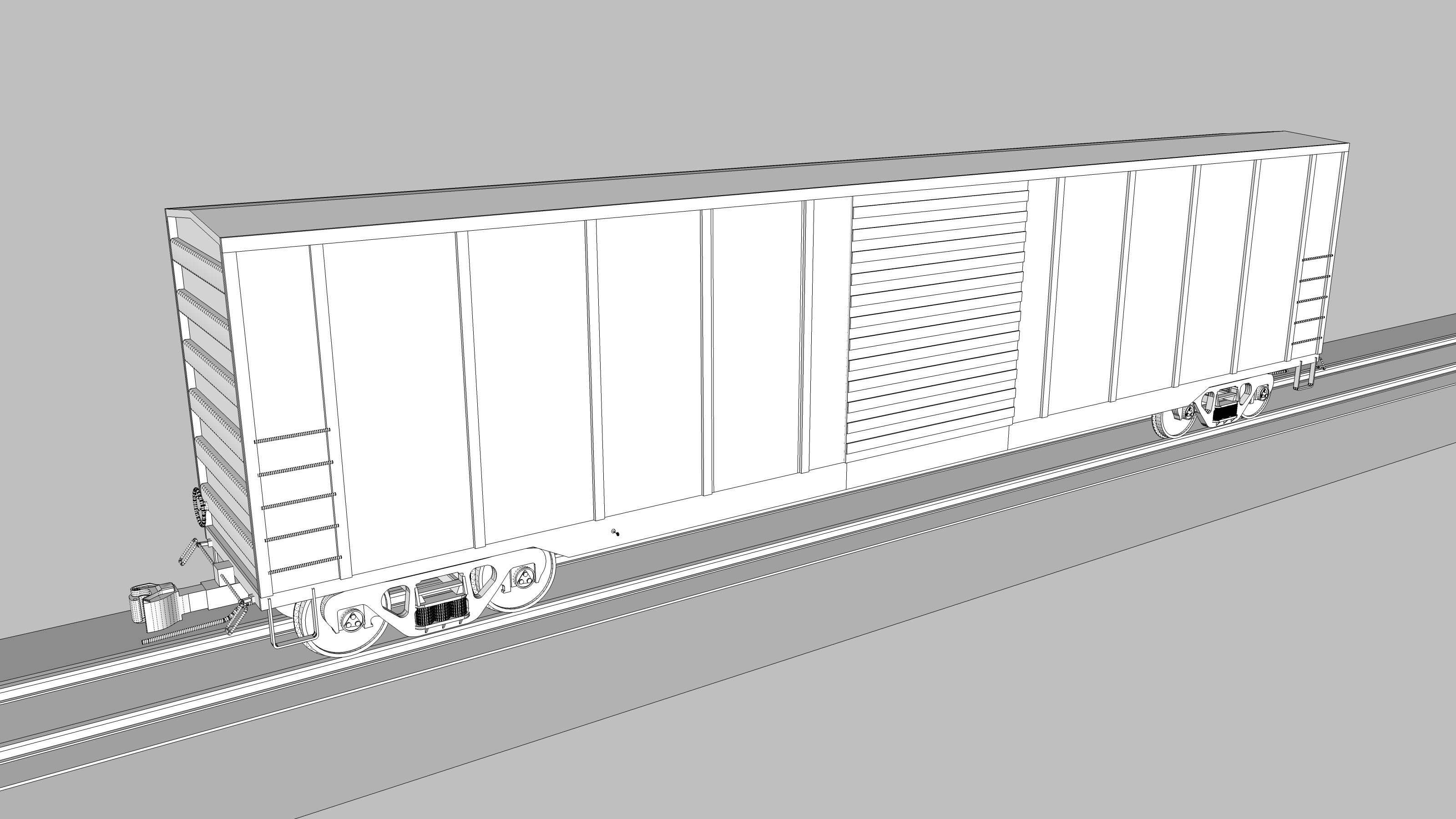 Boxcar Freight Train Car - 3D Model by SpiritSwitchboard