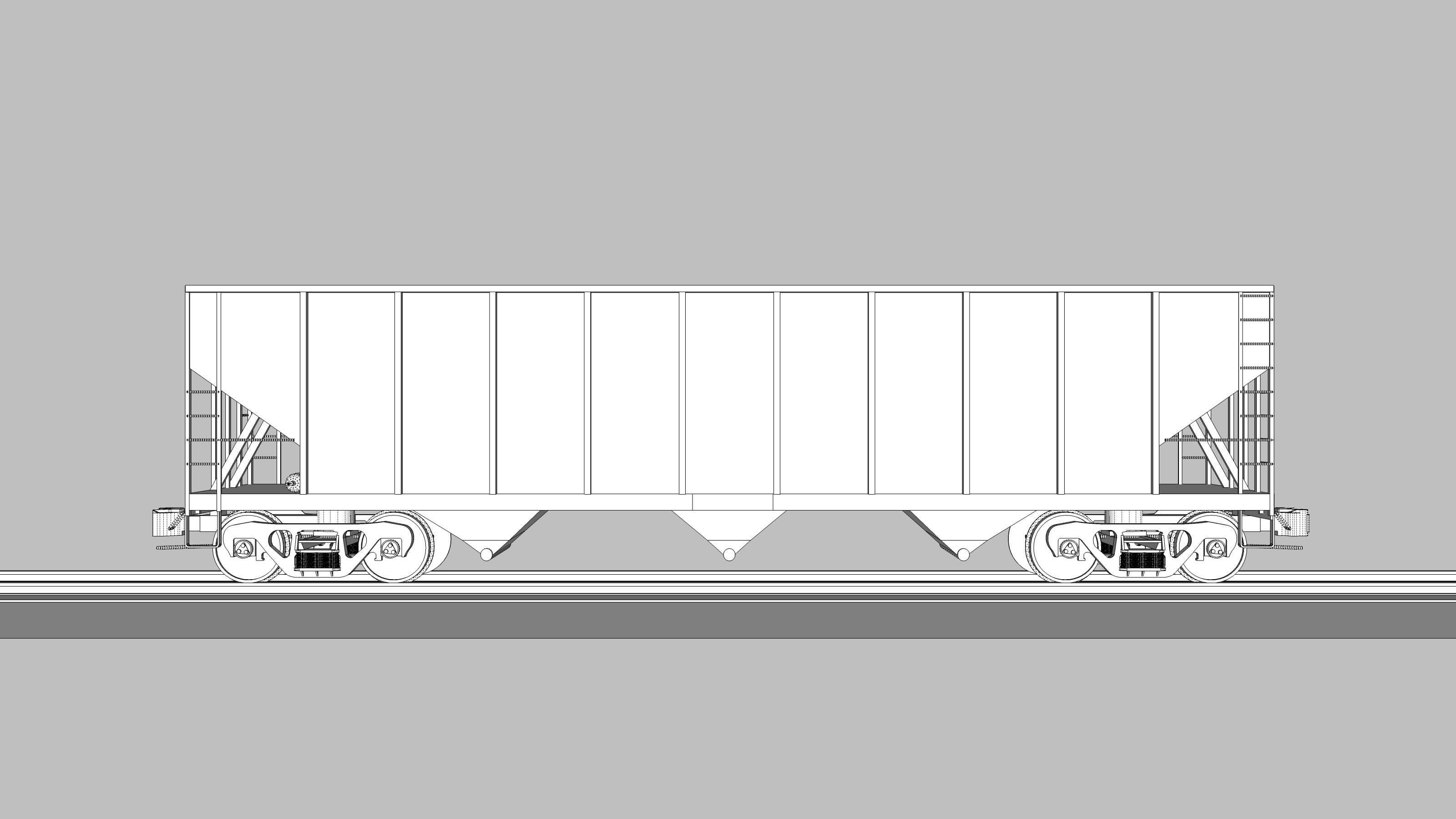 Coal Hopper Train Car - 3D Model by SpiritSwitchboard