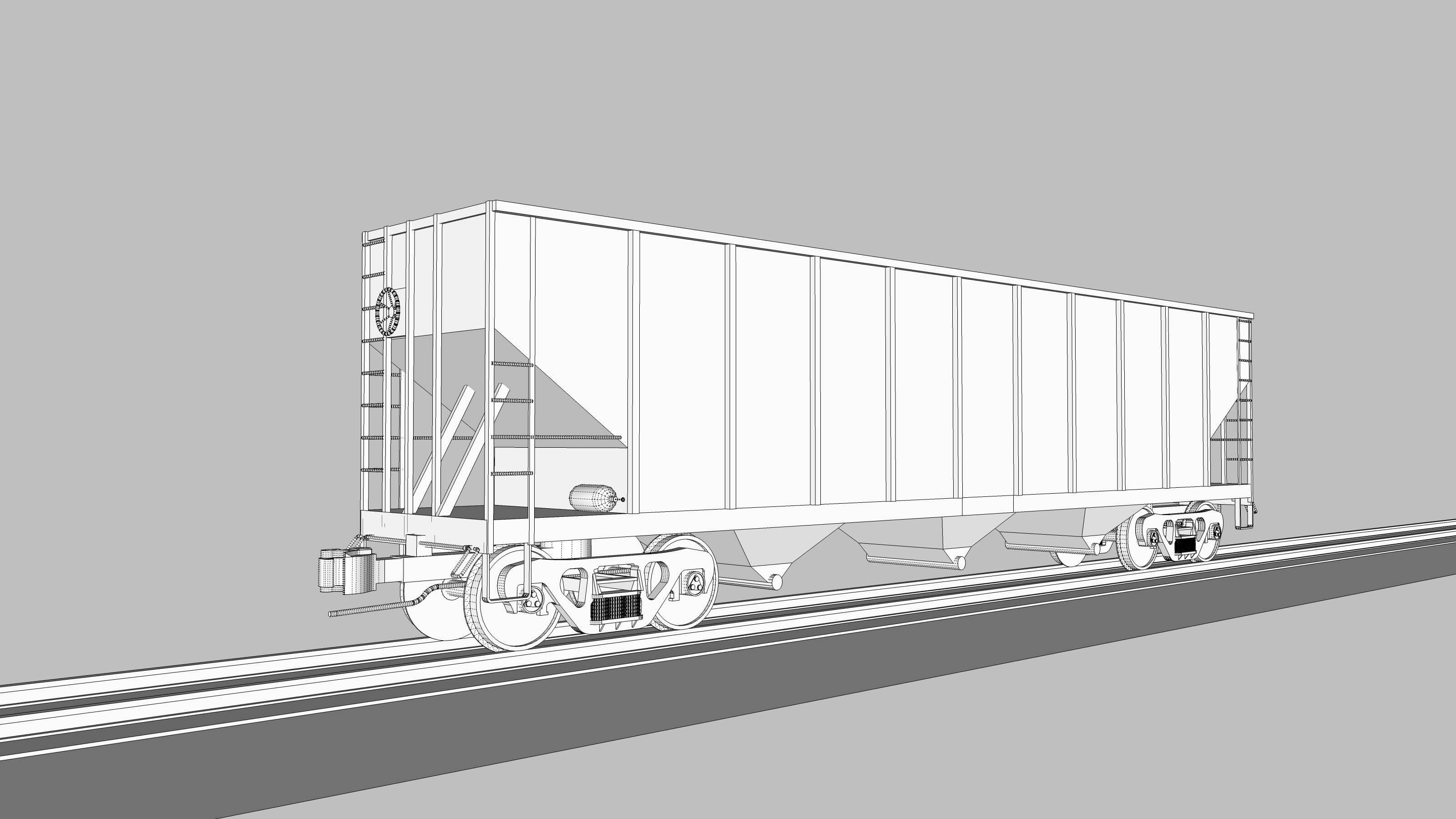 Coal Hopper Train Car - 3D Model by SpiritSwitchboard
