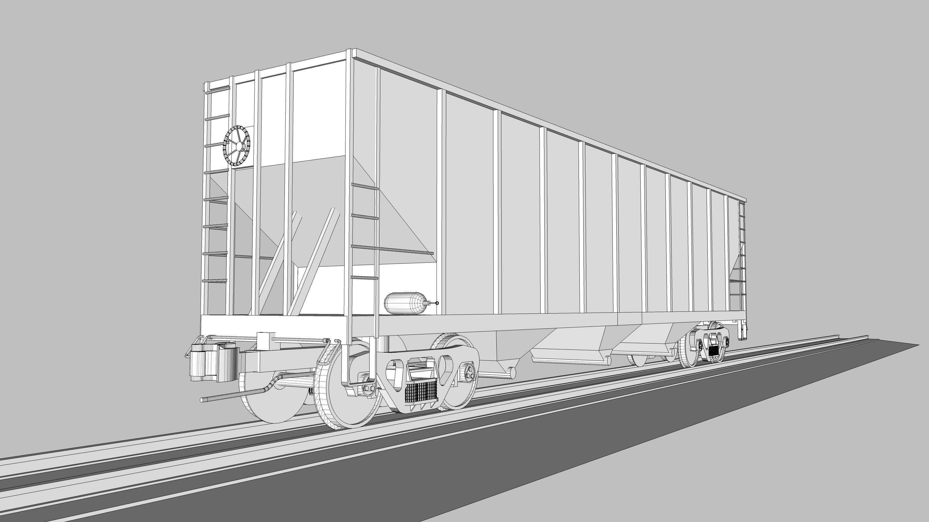 Coal Hopper Train Car - 3D Model by SpiritSwitchboard