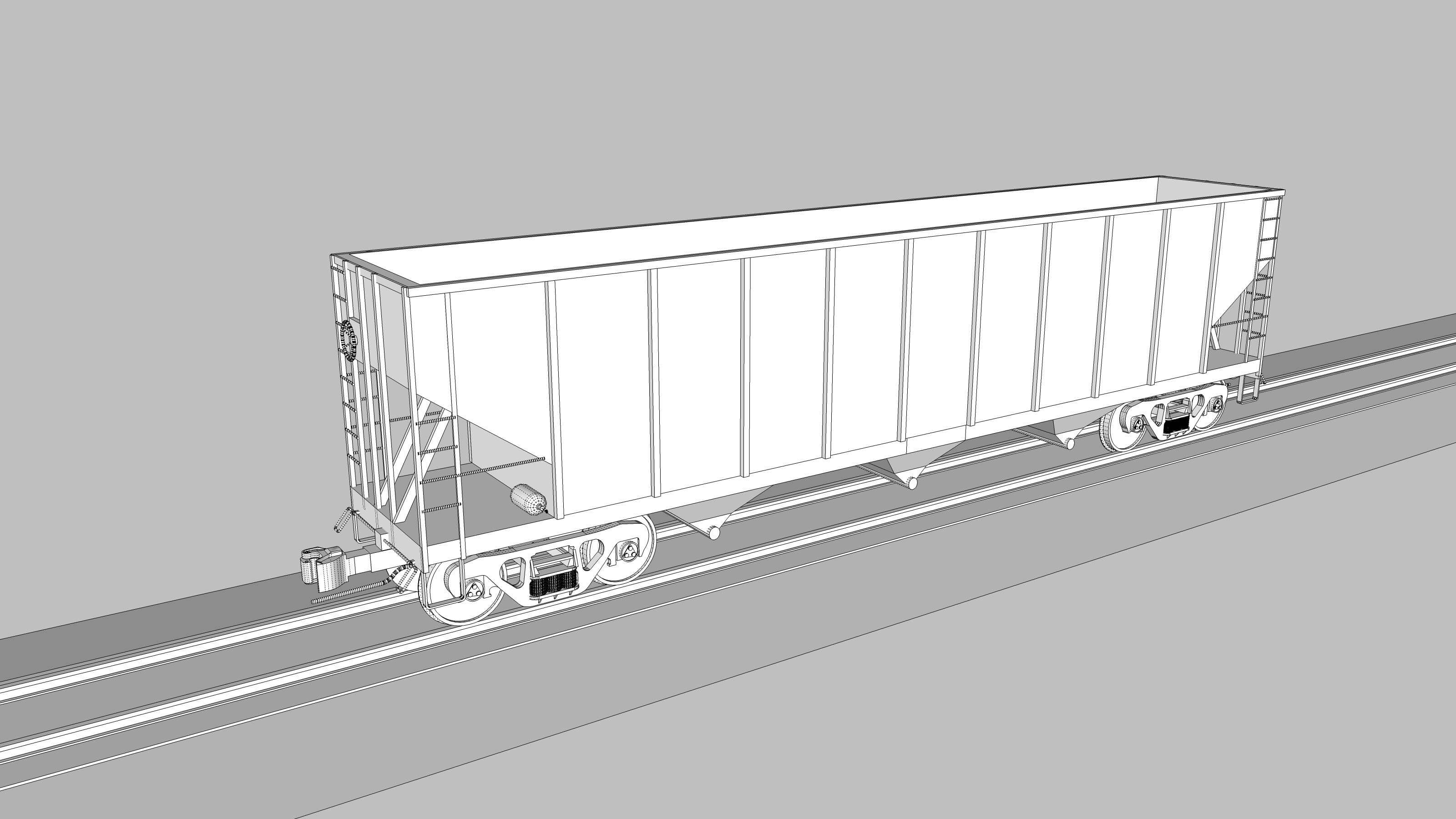Coal Hopper Train Car - 3D Model by SpiritSwitchboard