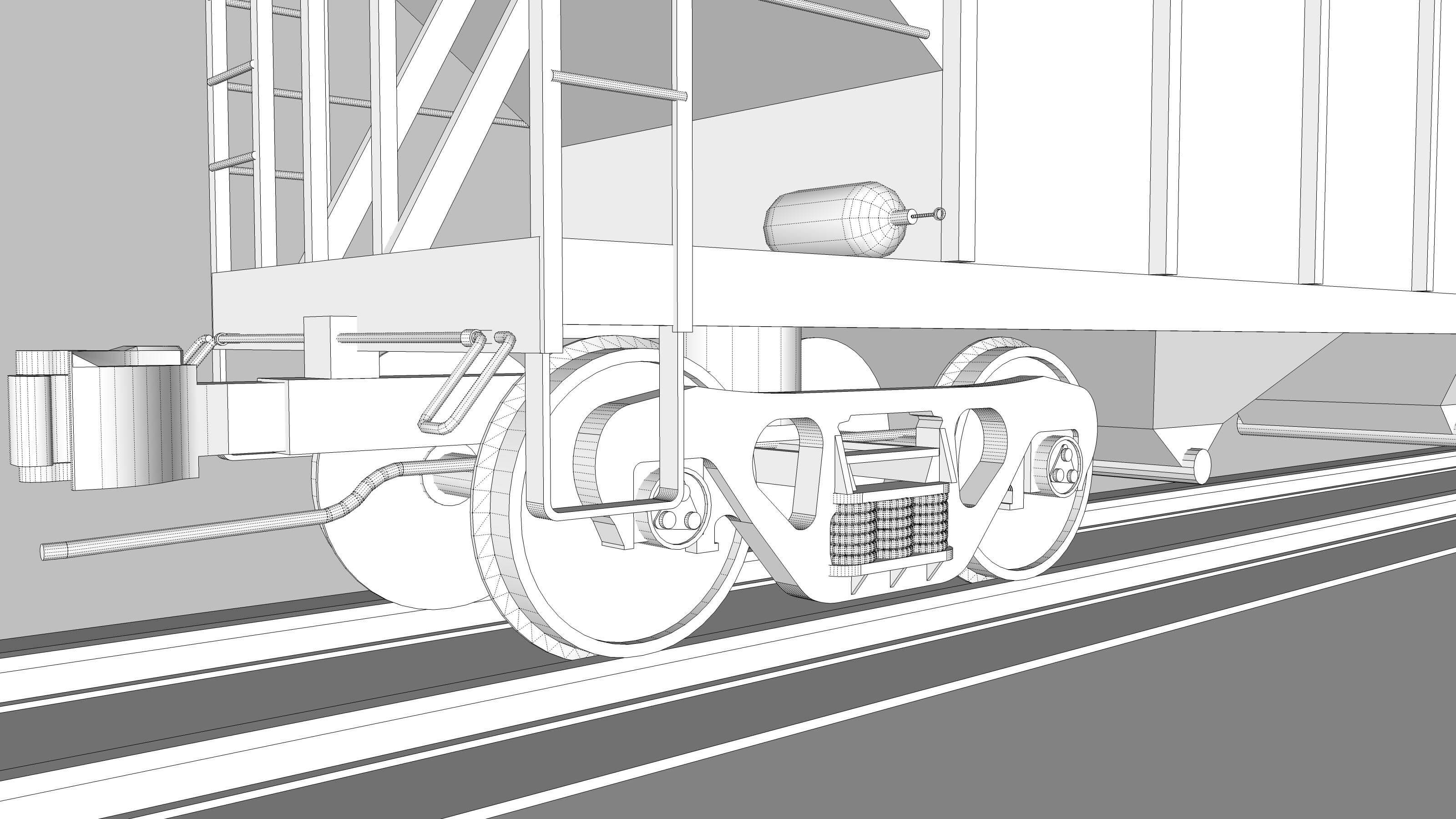 Coal Hopper Train Car - 3D Model by SpiritSwitchboard