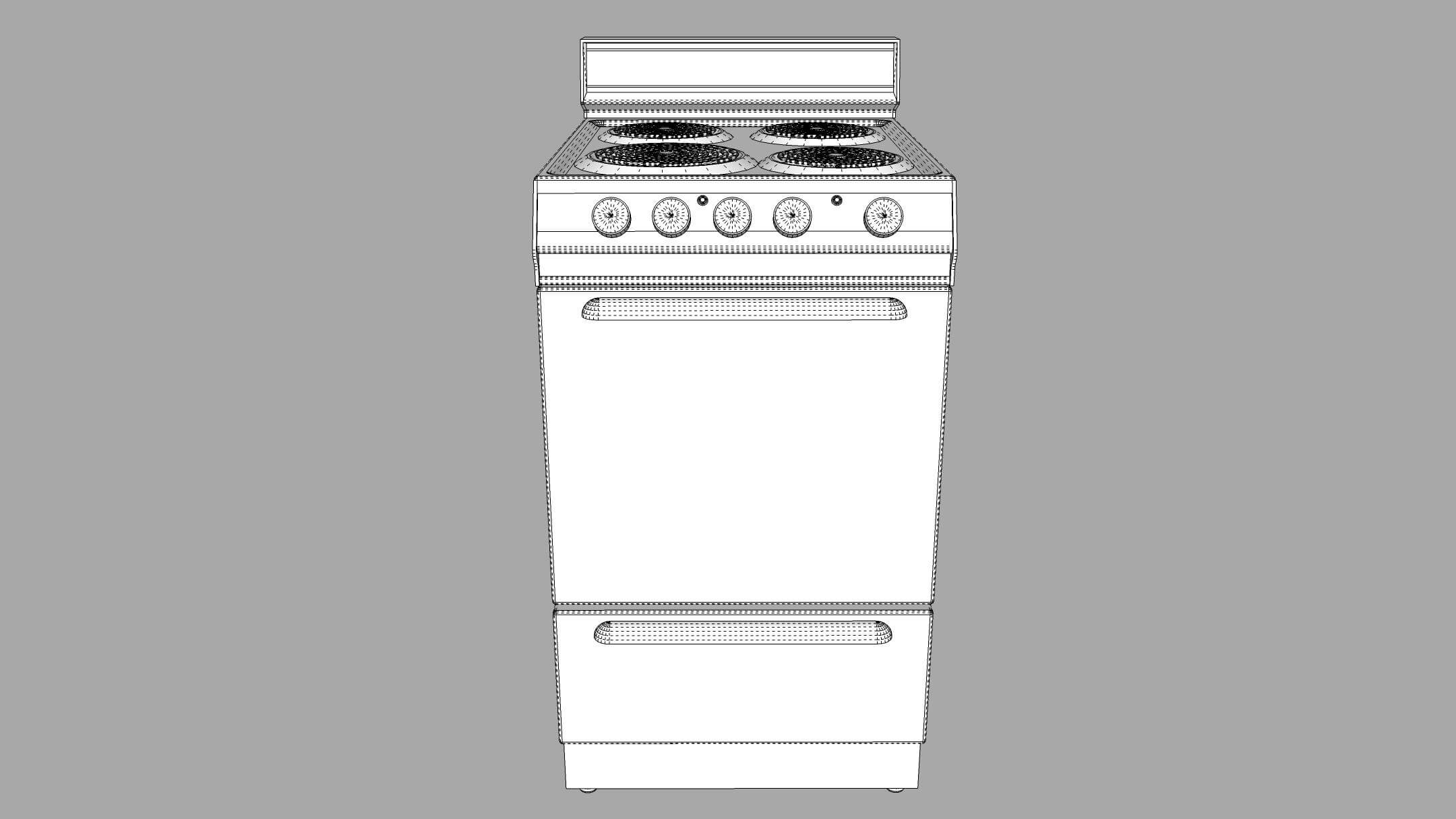 Compact Stove Oven - Kitchenette Appliance 3D Model by SpiritSwitchboard