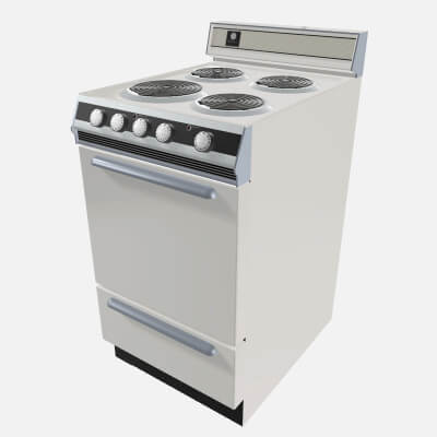 Compact Stove Oven - Kitchenette Appliance 3D Model by SpiritSwitchboard