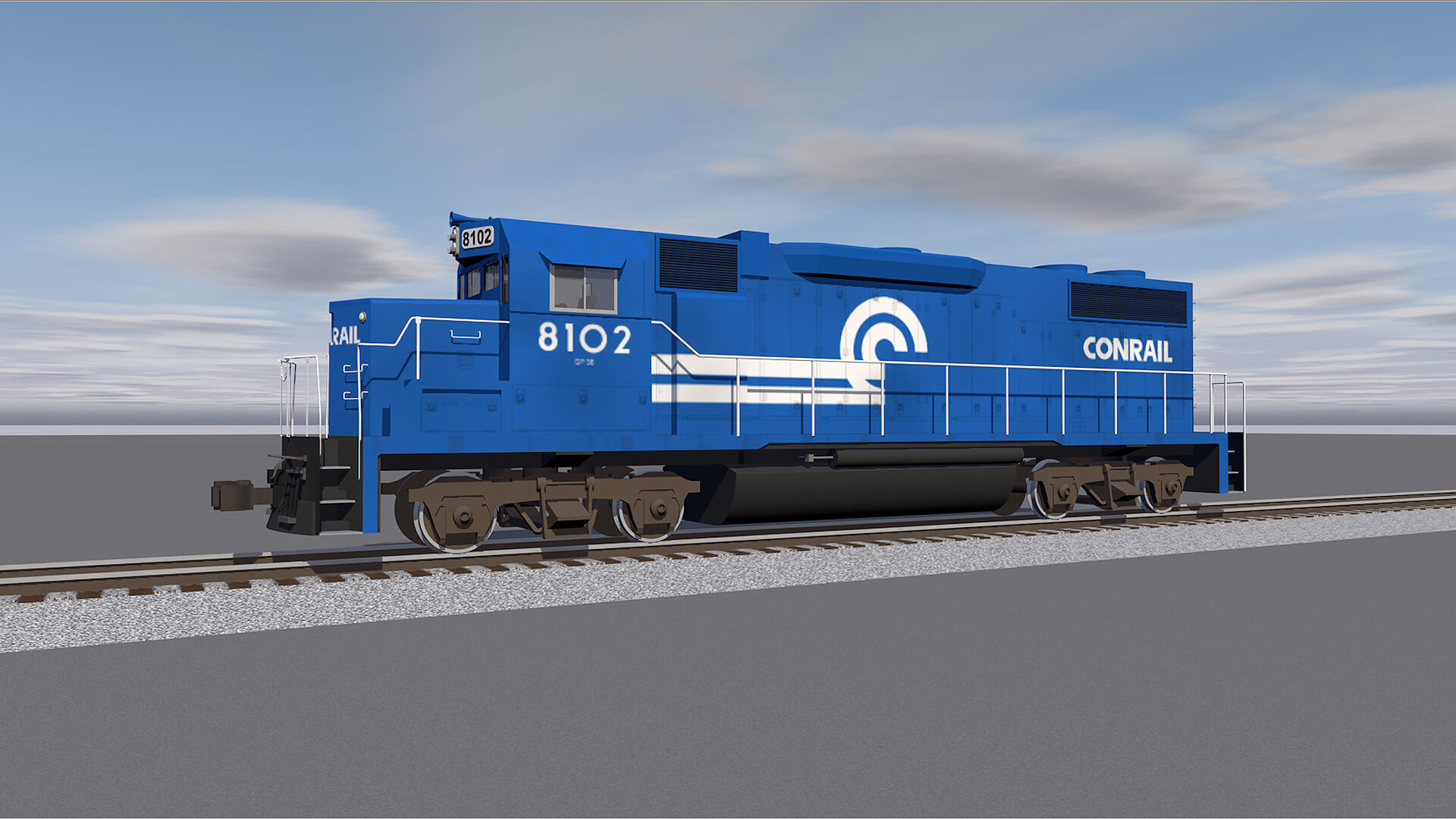 Conrail Train Engine - EMD GP38 3D Model by SpiritSwitchboard