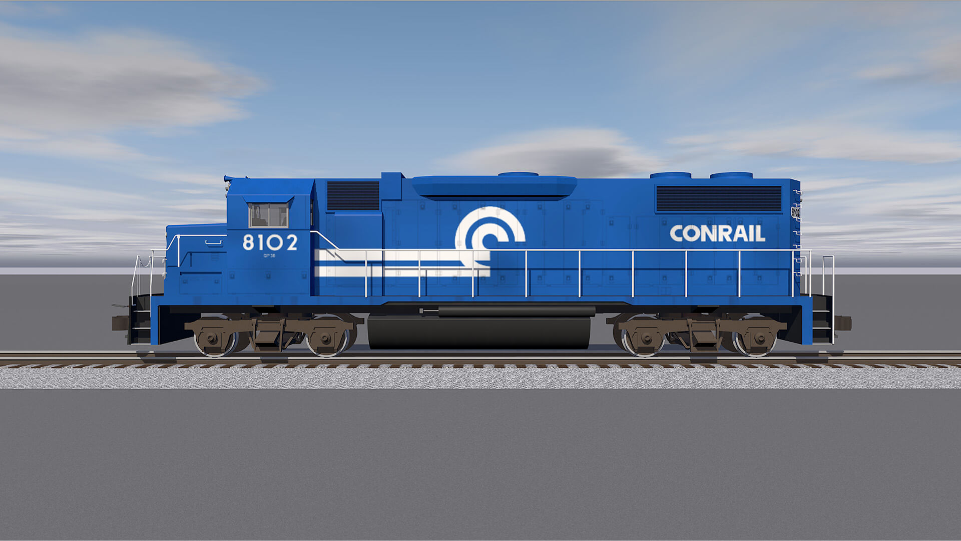 Conrail Train Engine - EMD GP38 3D Model by SpiritSwitchboard