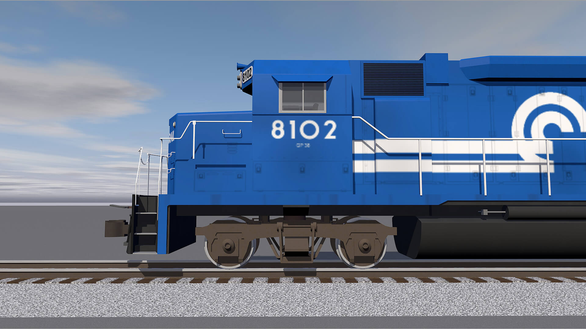Conrail Train Engine - EMD GP38 3D Model by SpiritSwitchboard
