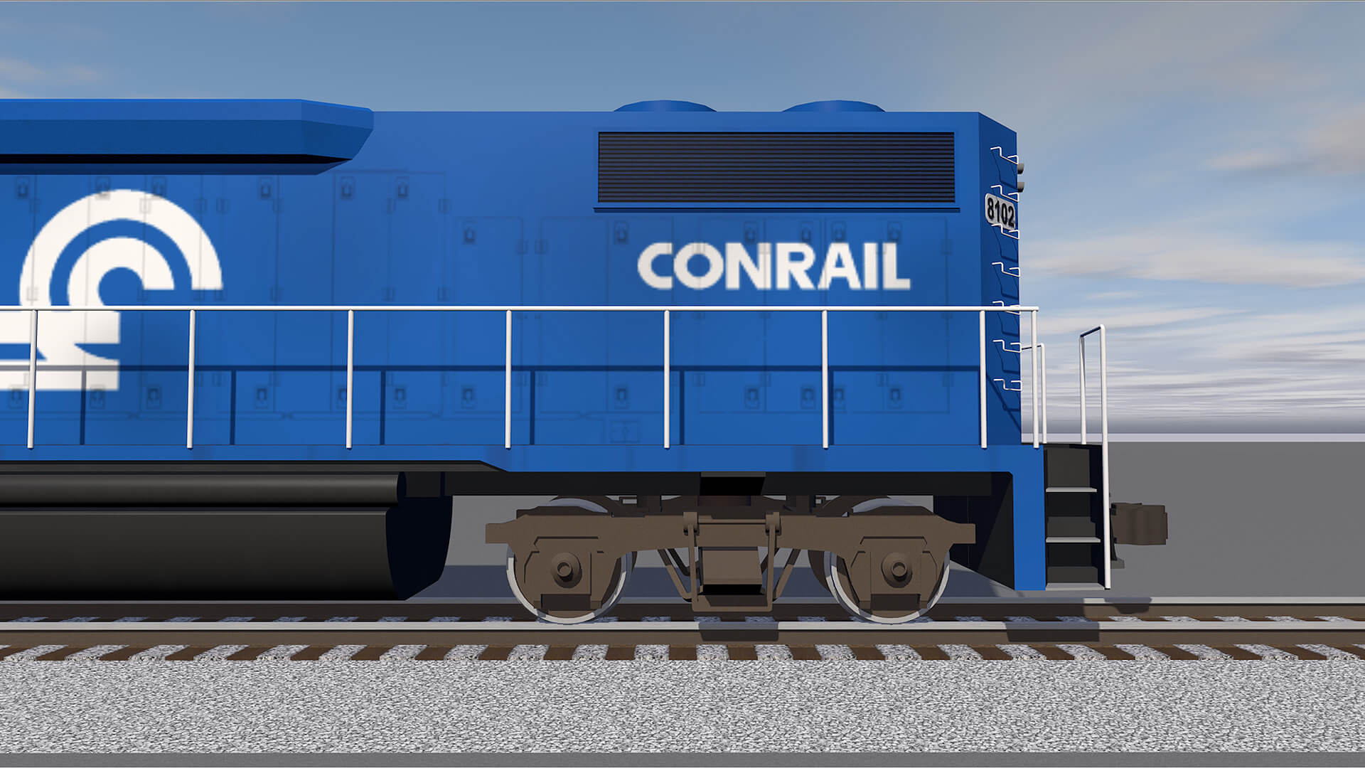 Conrail Train Engine - EMD GP38 3D Model by SpiritSwitchboard