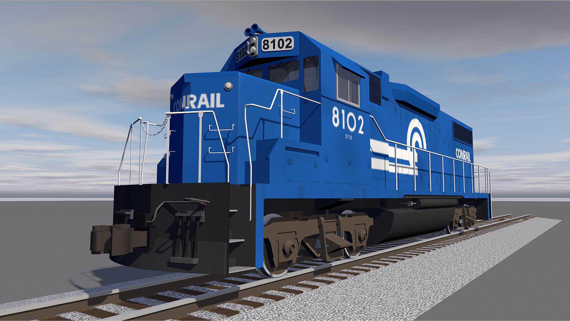 Conrail Train Engine - EMD GP38 3D Model by SpiritSwitchboard