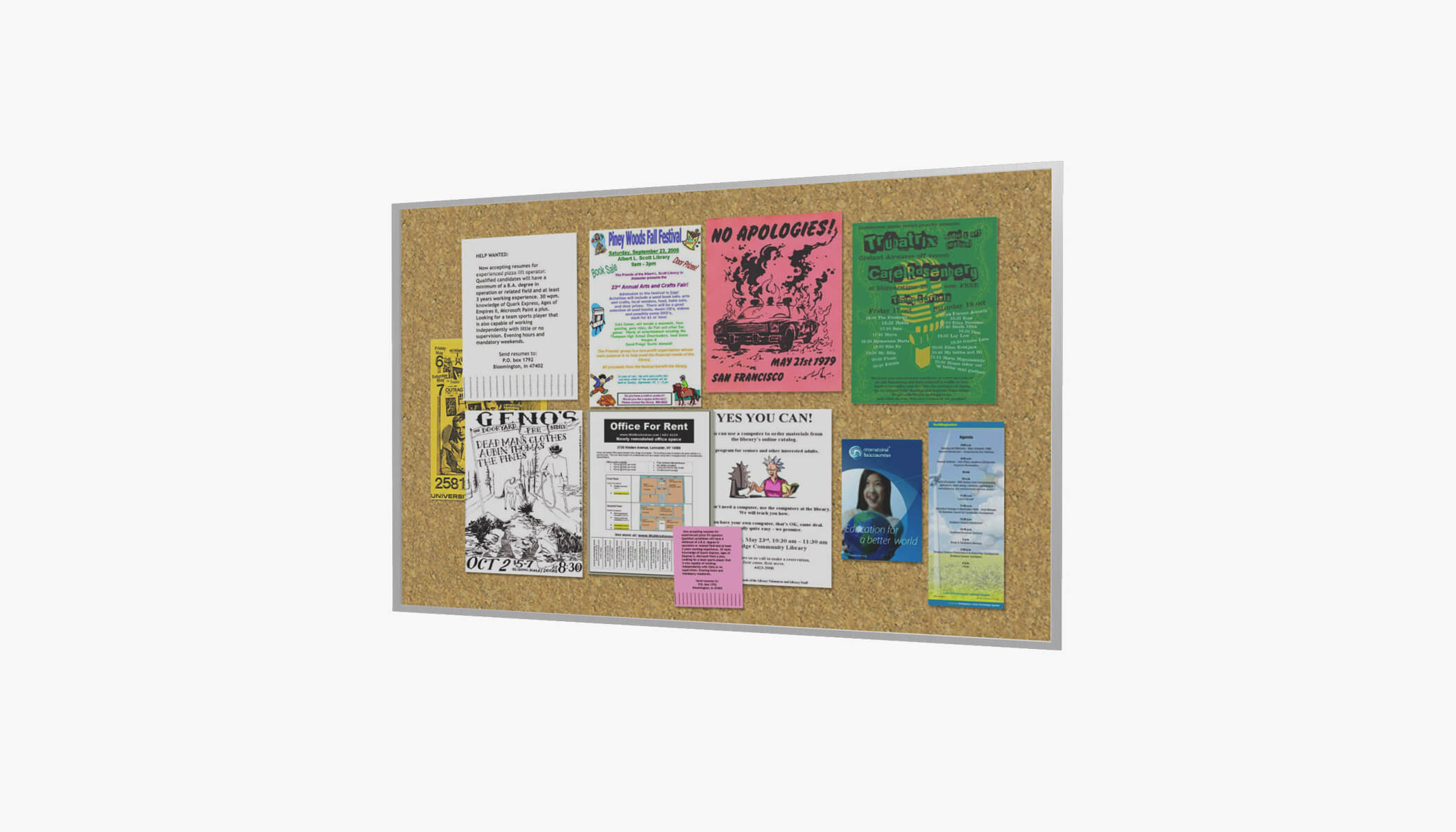 Corkboards With Flyers - 3D Model by SpiritSwitchboard