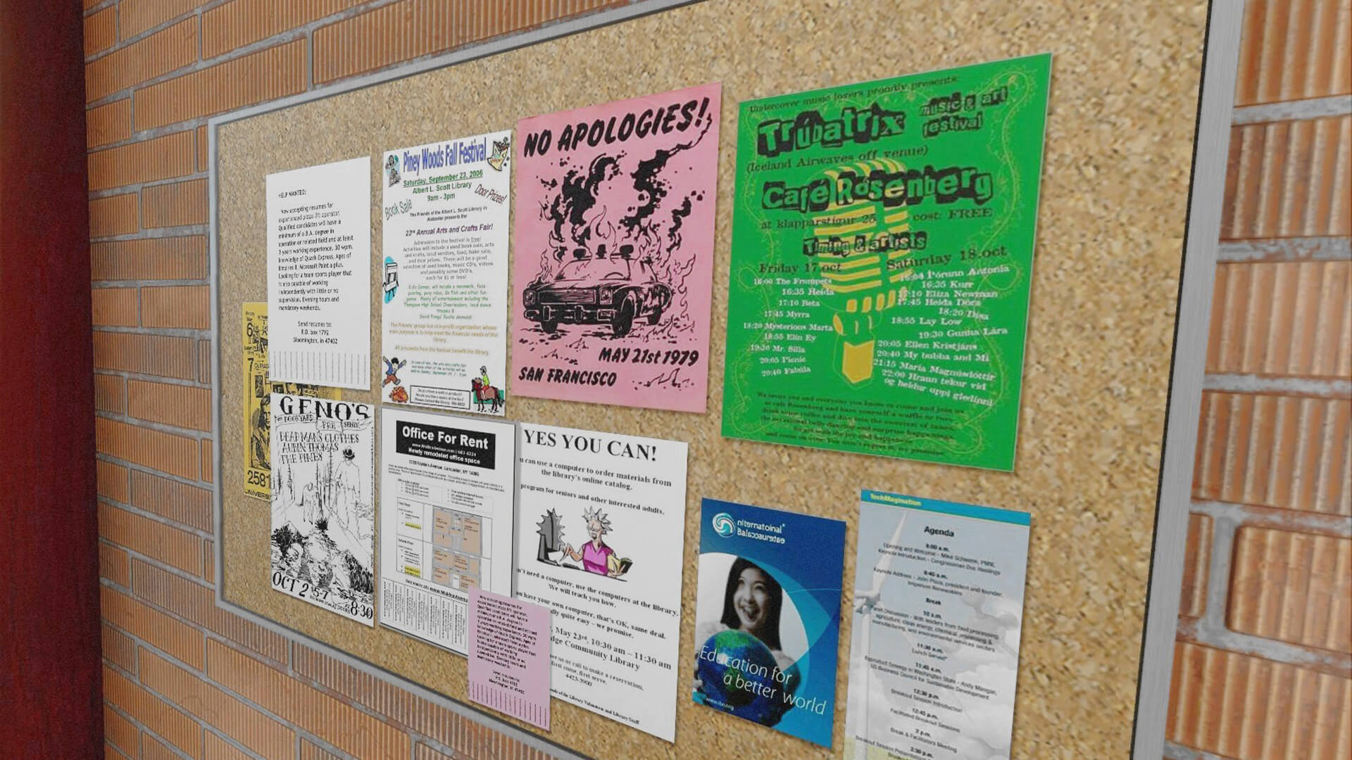 Corkboards With Flyers - 3D Model by SpiritSwitchboard