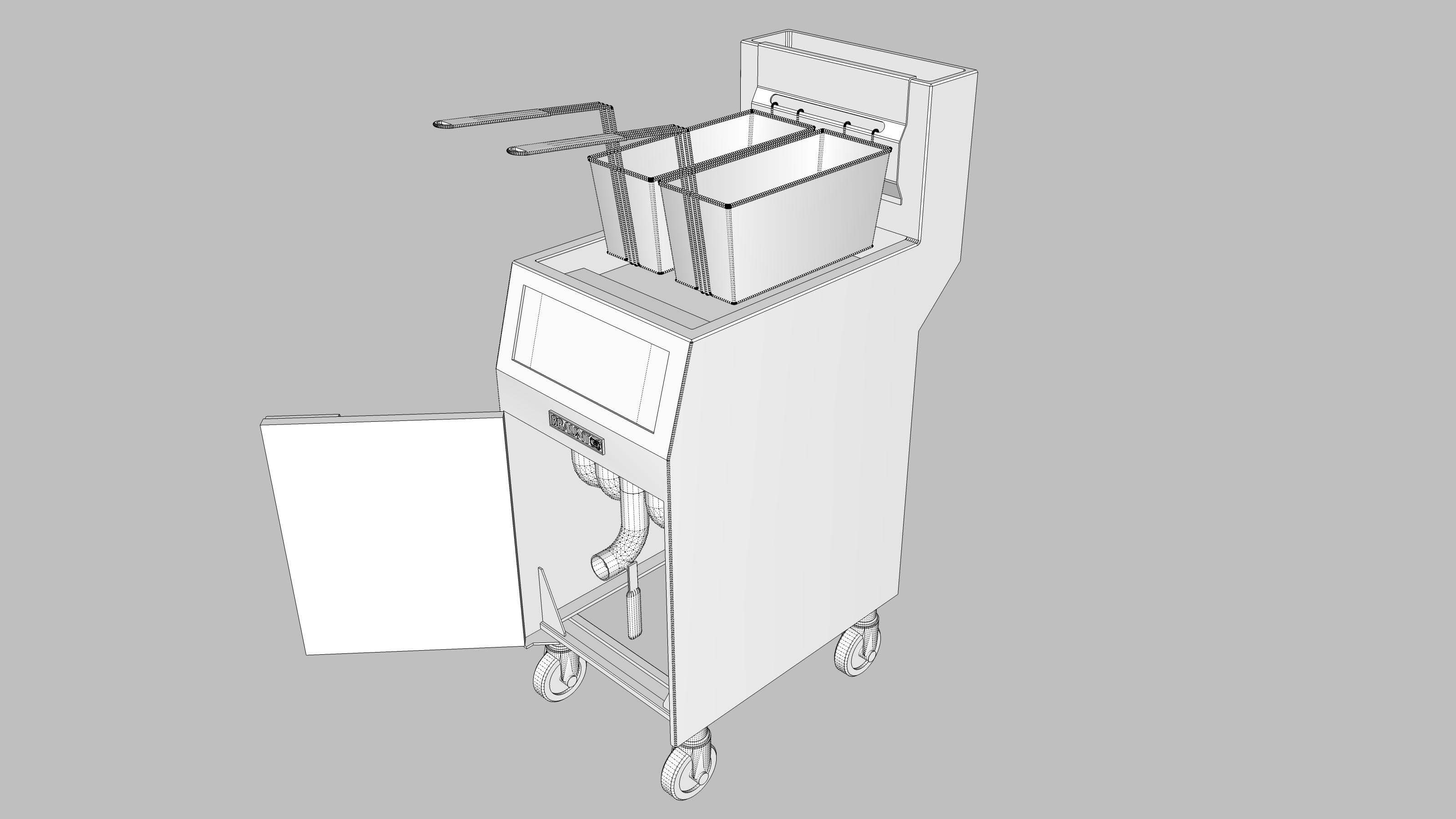 Deep Fryer for Restaurant, Dinner, Cafeteria Etc - 3D Model by ...