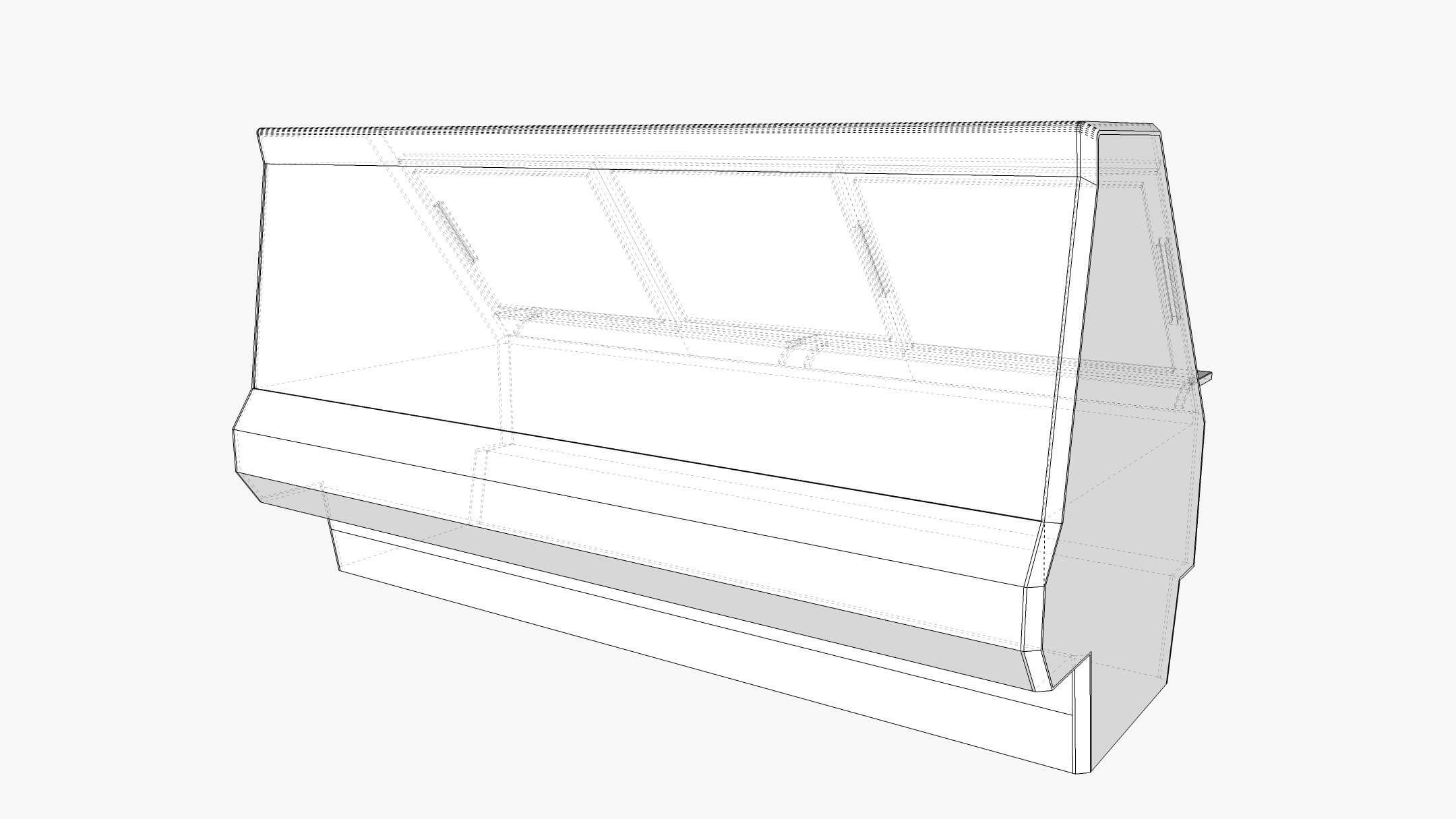 Deli Display Case With Food Prep Table - 3D Model by SpiritSwitchboard