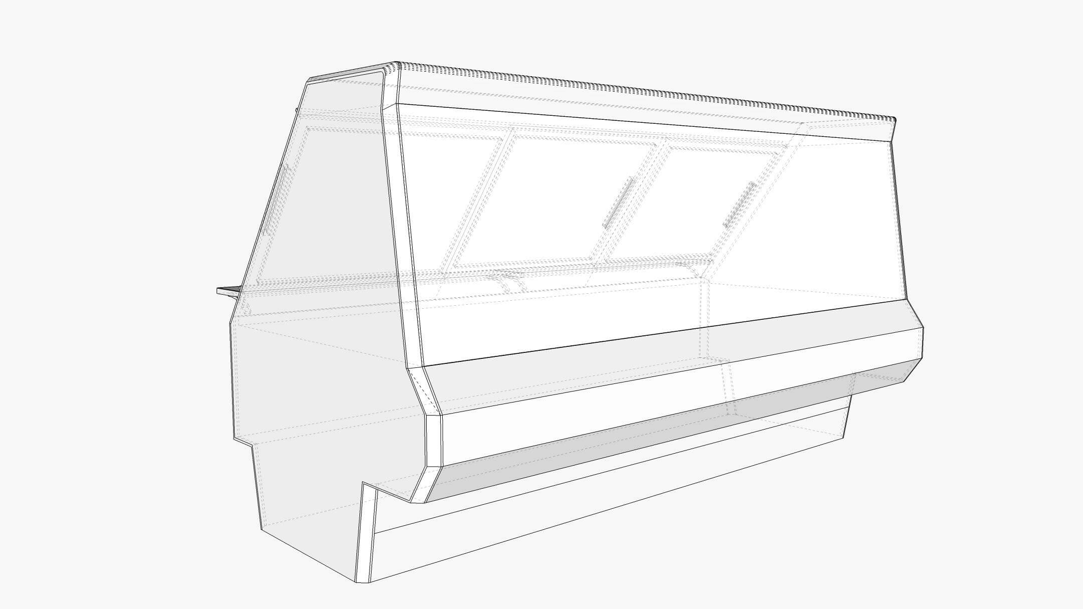 Deli Display Case With Food Prep Table - 3D Model by SpiritSwitchboard
