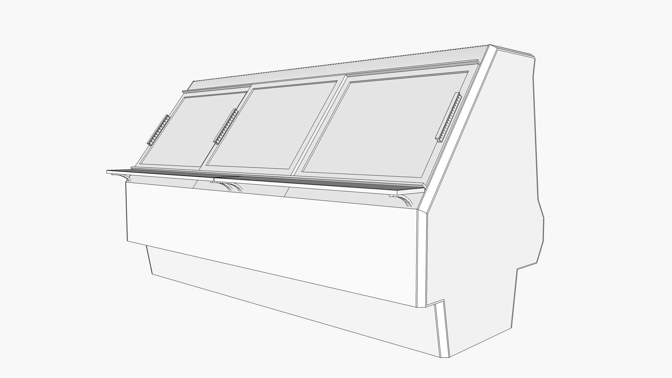 Deli Display Case With Food Prep Table - 3D Model by SpiritSwitchboard