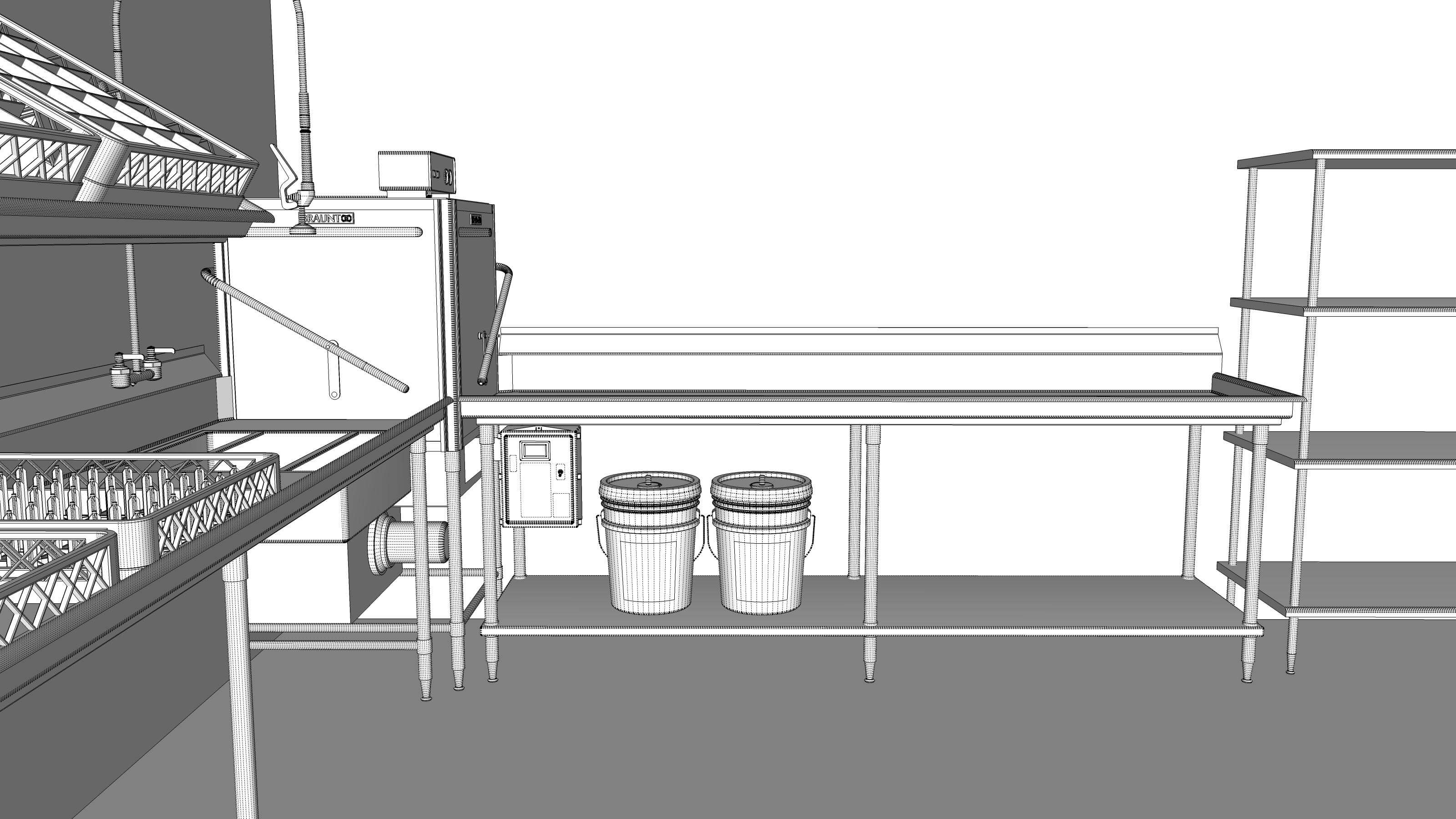 Dishwashing Station for Restaurant Cafeteria Etc - 3D Model by ...