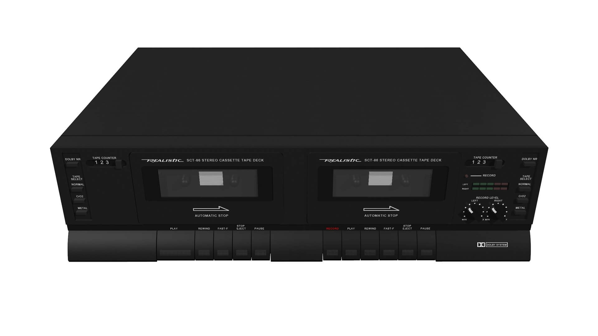 Dual Cassette Player and Recorder - 3D Model by SpiritSwitchboard