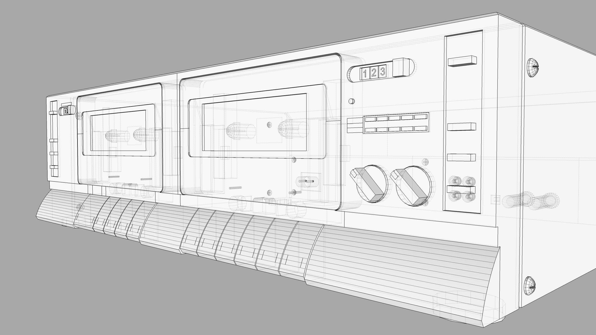 Dual Cassette Player and Recorder - 3D Model by SpiritSwitchboard
