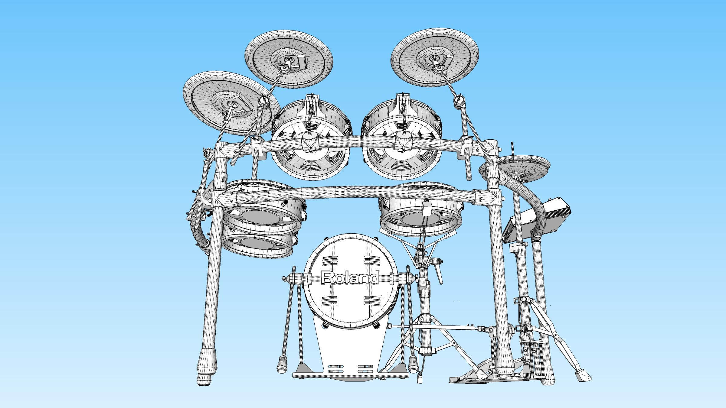 Electronic Drum Kit - Roland V-Drums TD-20 3D Model by SpiritSwitchboard
