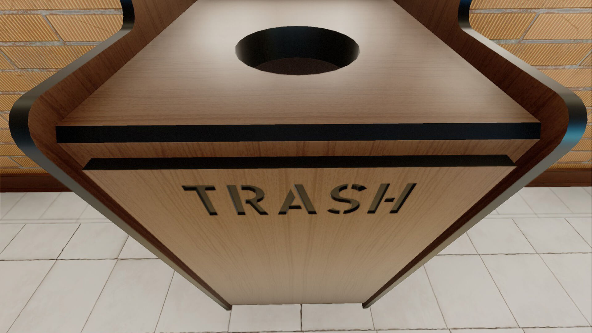 Fast Food Style Trash Can - 3D Model by SpiritSwitchboard