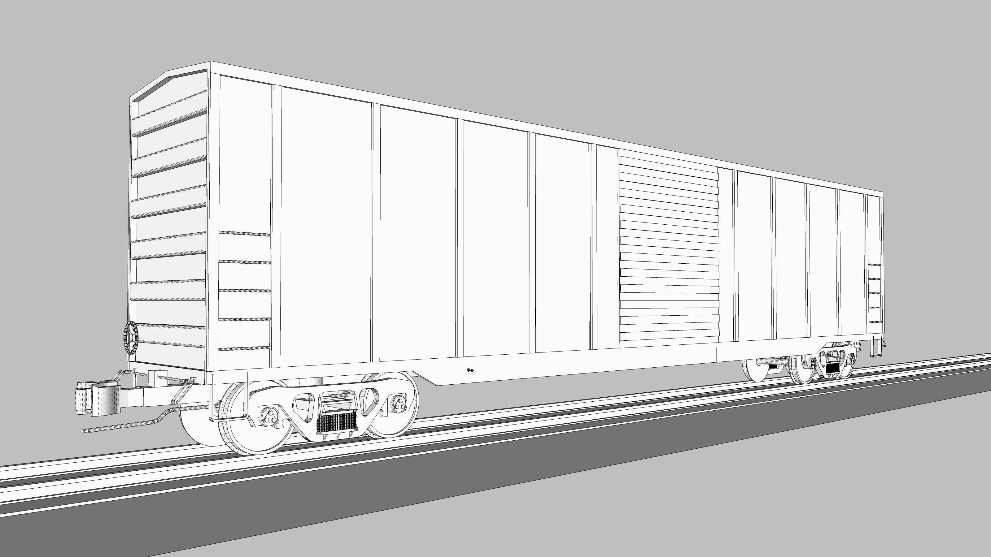 Boxcar Freight Train Car - 3D Model by SpiritSwitchboard