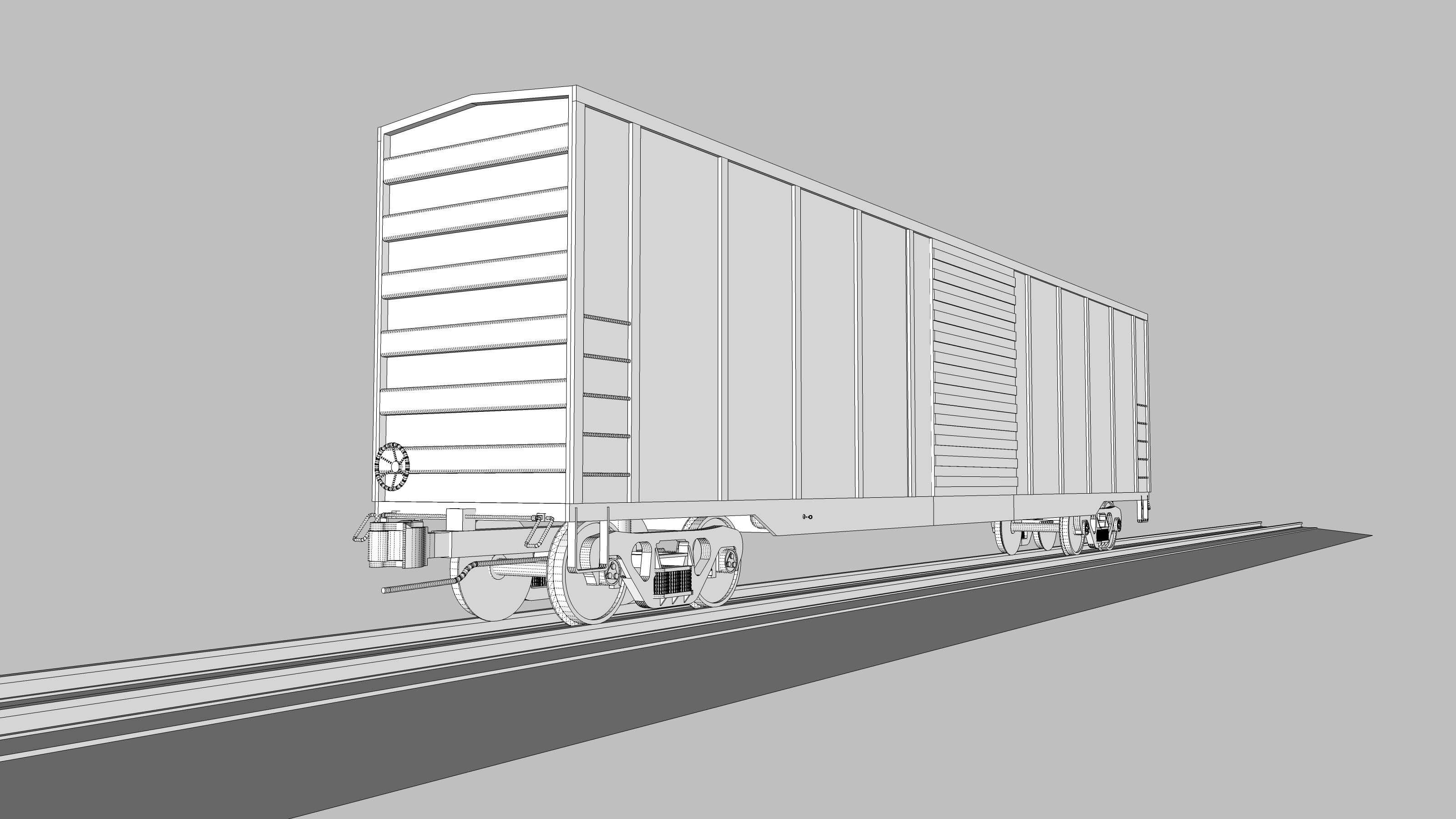 Boxcar Freight Train Car - 3D Model by SpiritSwitchboard