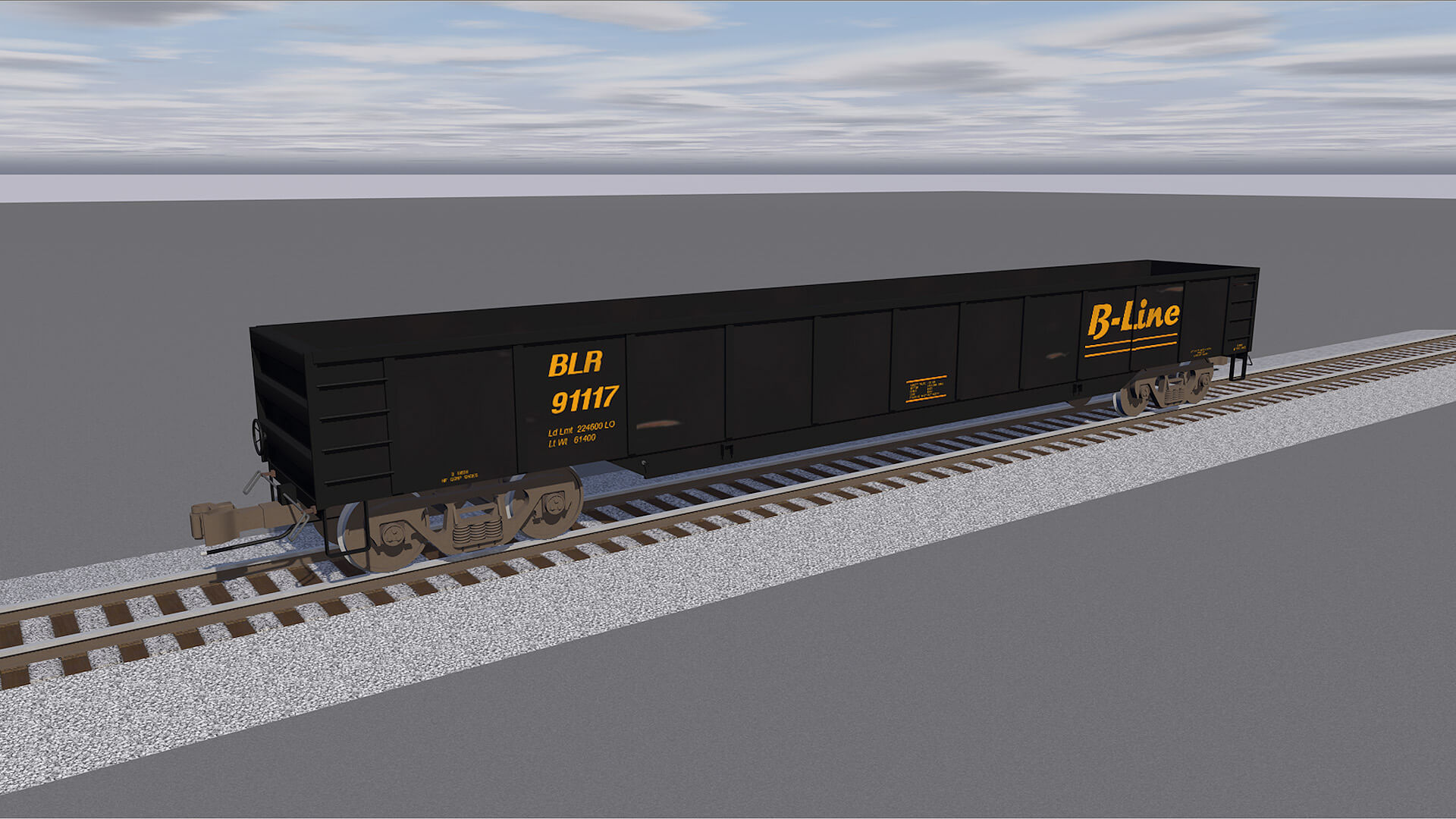Freight Train Car - Gondola 3D Model by SpiritSwitchboard