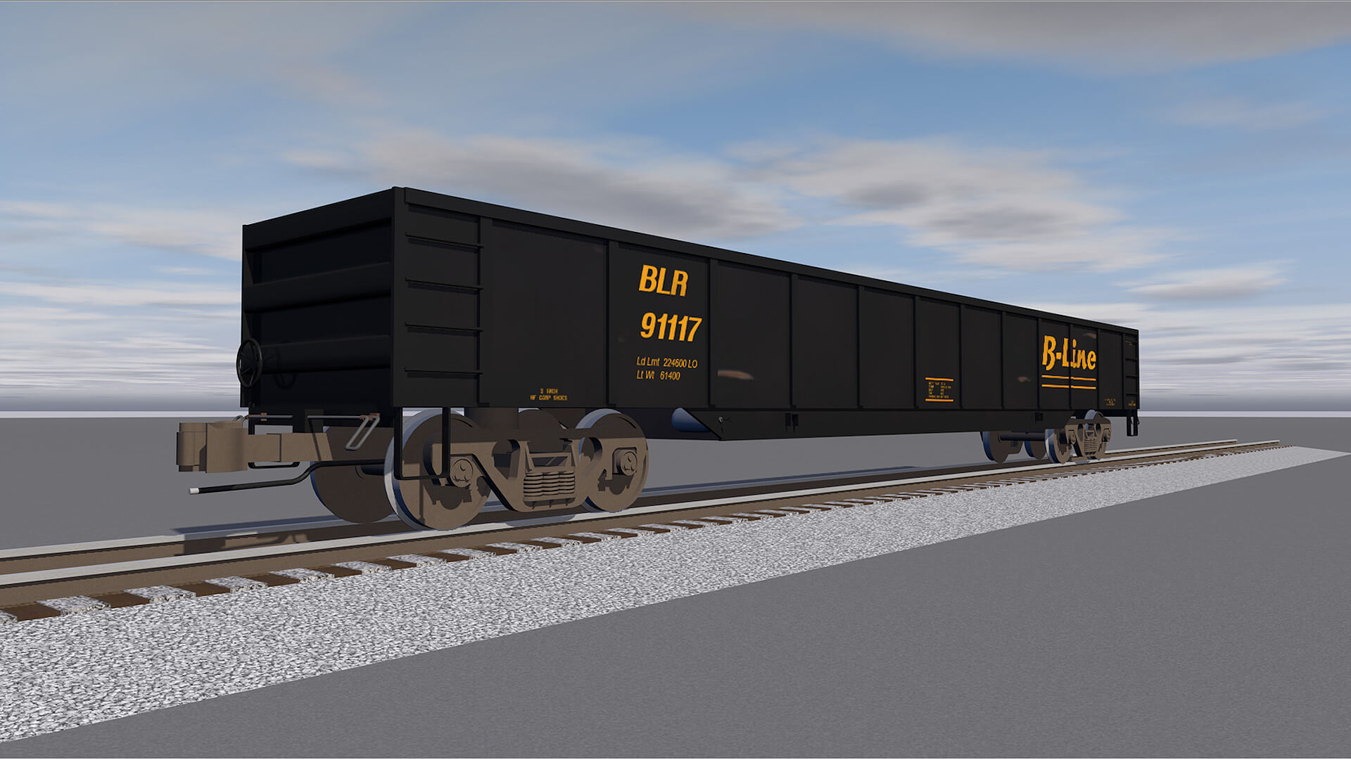 Freight Train Car - Gondola 3D Model by SpiritSwitchboard