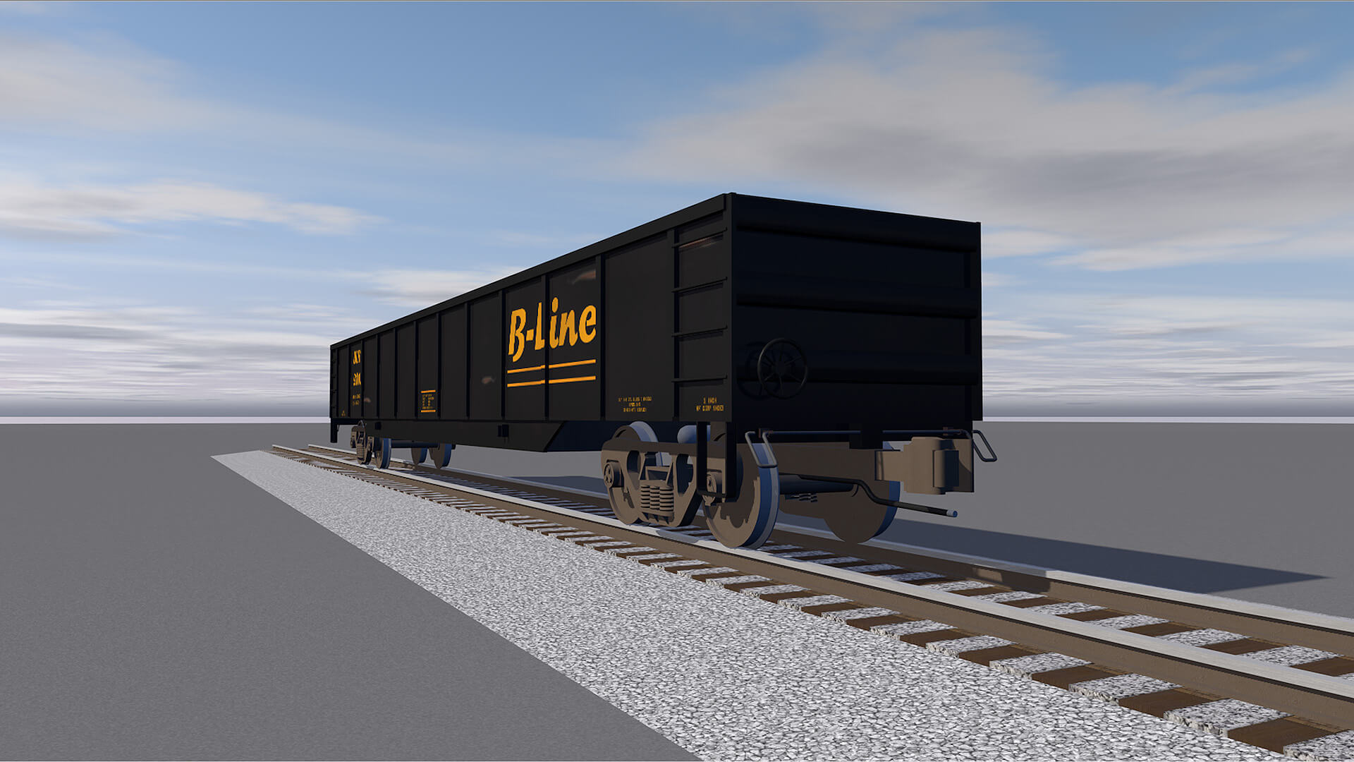 Freight Train Car - Gondola 3D Model by SpiritSwitchboard