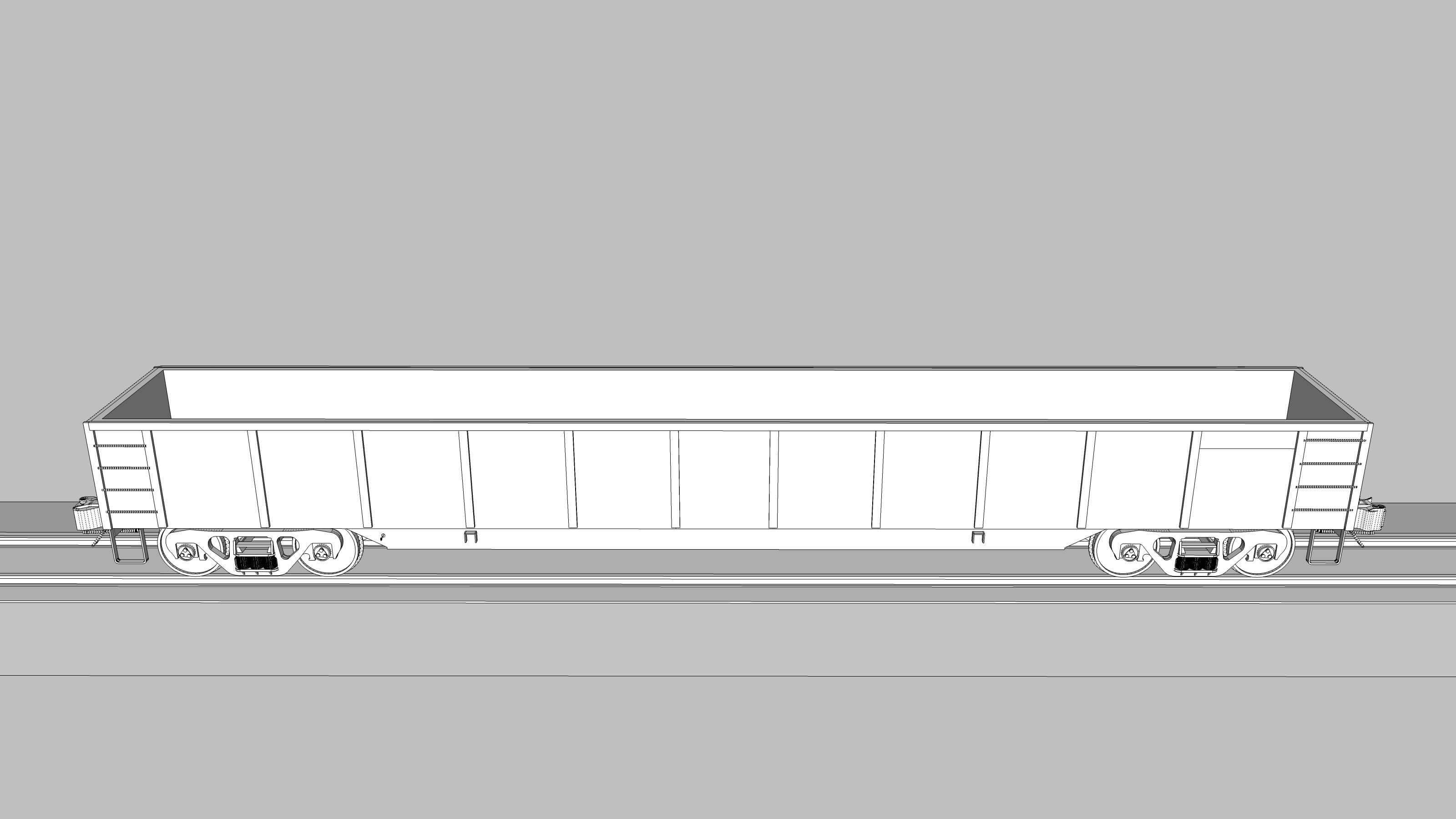 Freight Train Car - Gondola 3D Model by SpiritSwitchboard