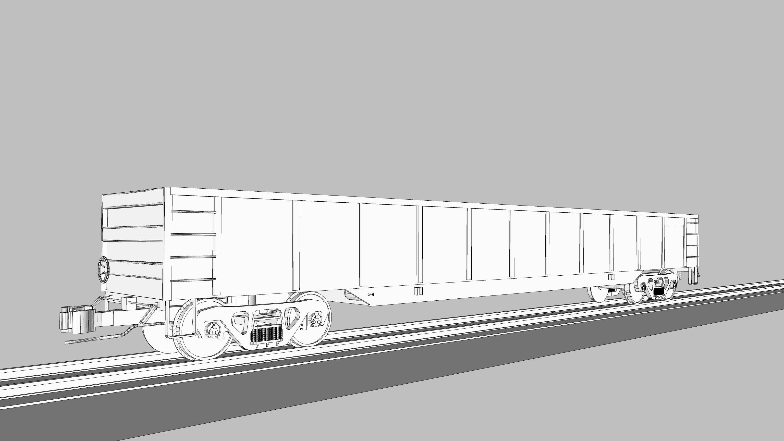 Freight Train Car - Gondola 3D Model by SpiritSwitchboard