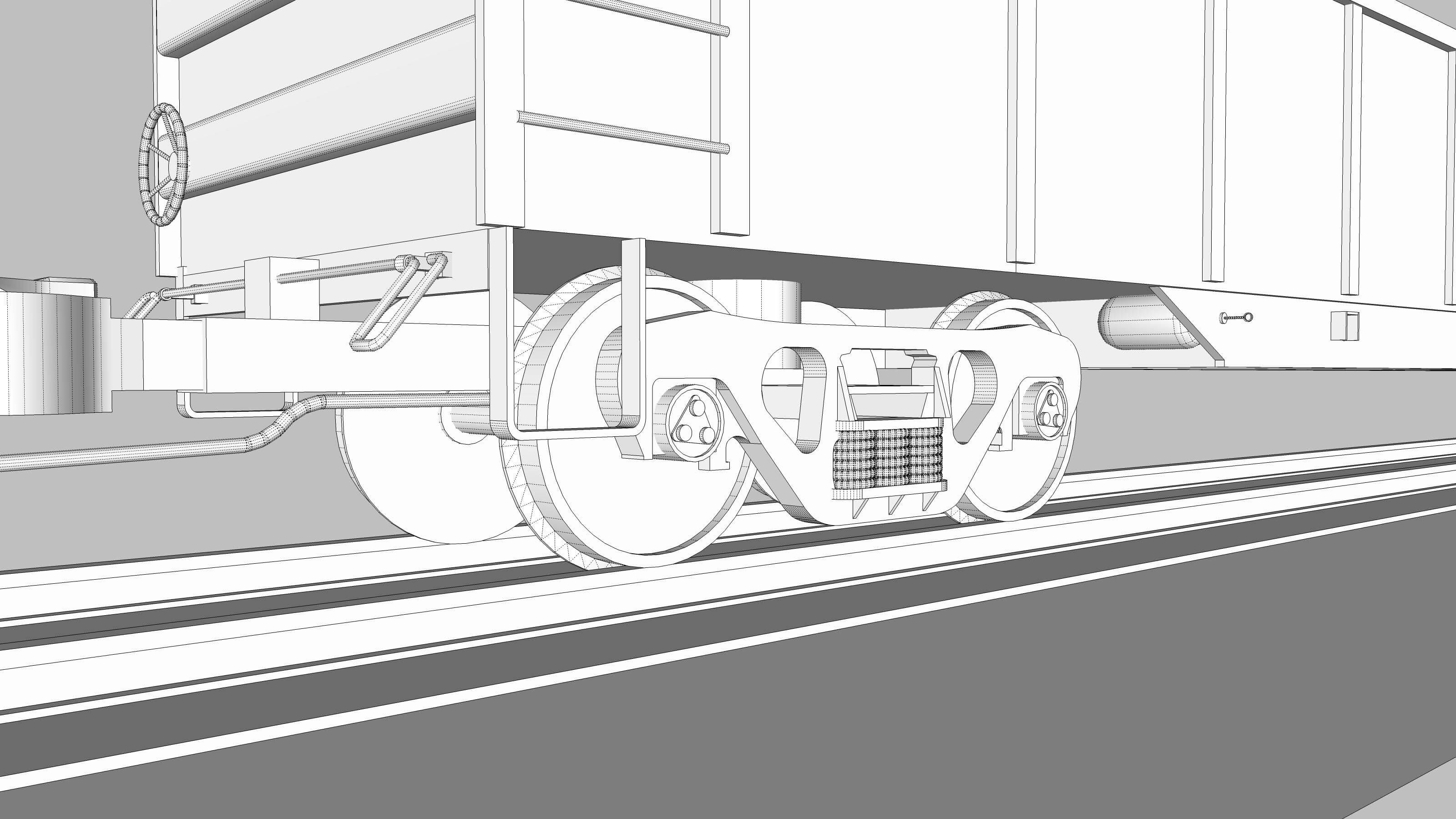 Freight Train Car - Gondola 3D Model by SpiritSwitchboard