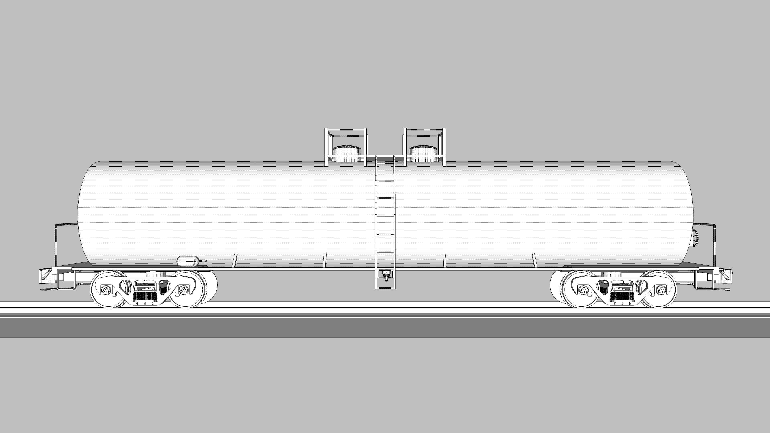 Freight Train Car - Tank Car 3D Model by SpiritSwitchboard