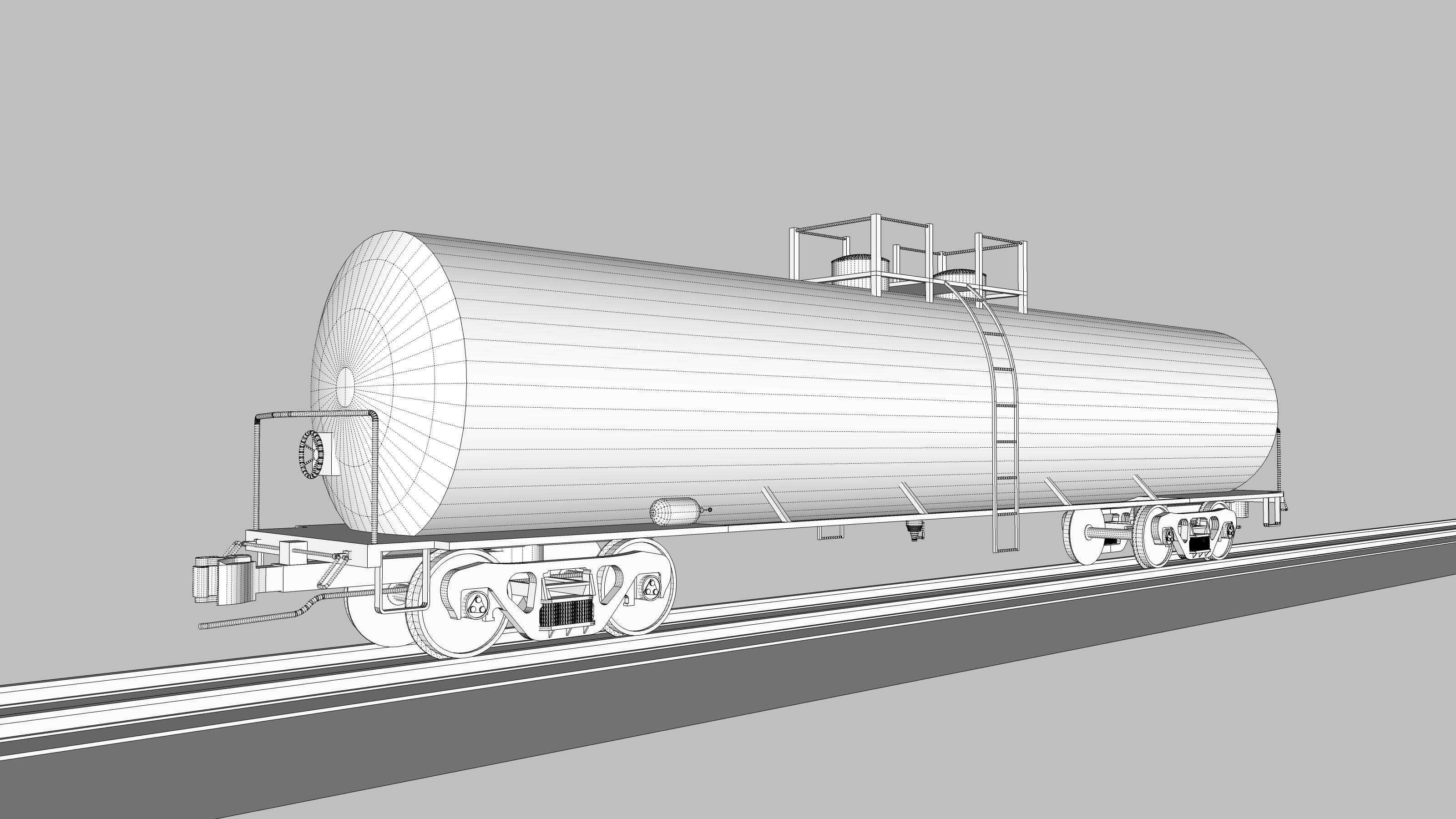 Freight Train Car - Tank Car 3D Model by SpiritSwitchboard