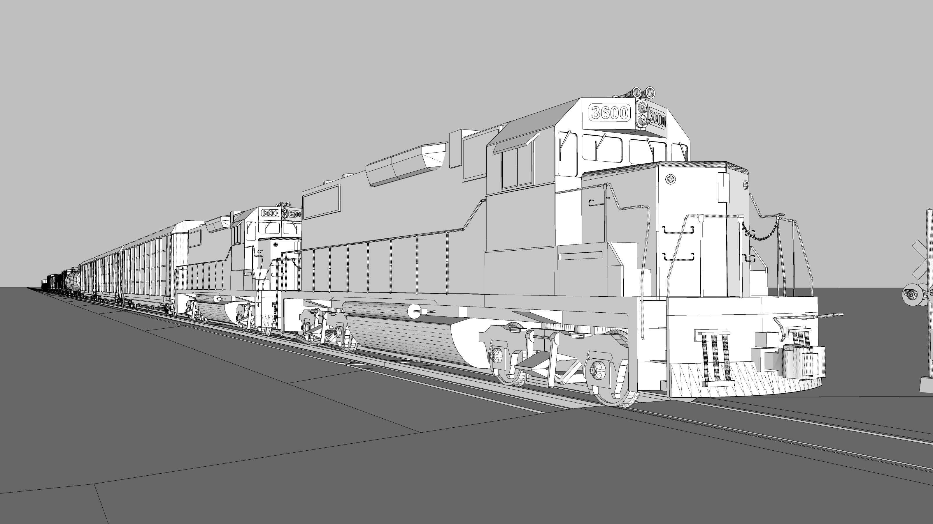 Freight Train - Railroad Model Pack by SpiritSwitchboard
