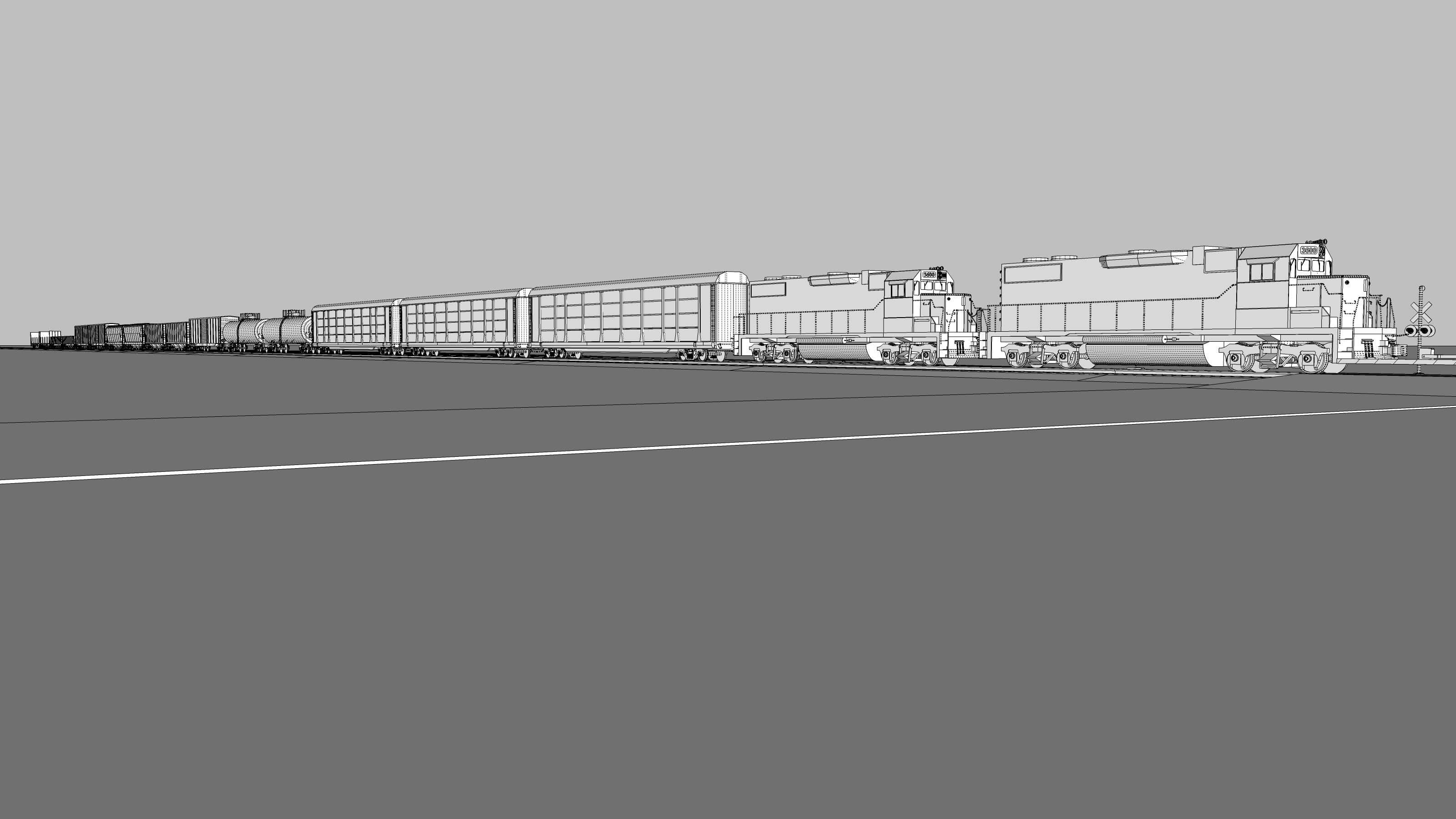 Freight Train - Railroad Model Pack by SpiritSwitchboard