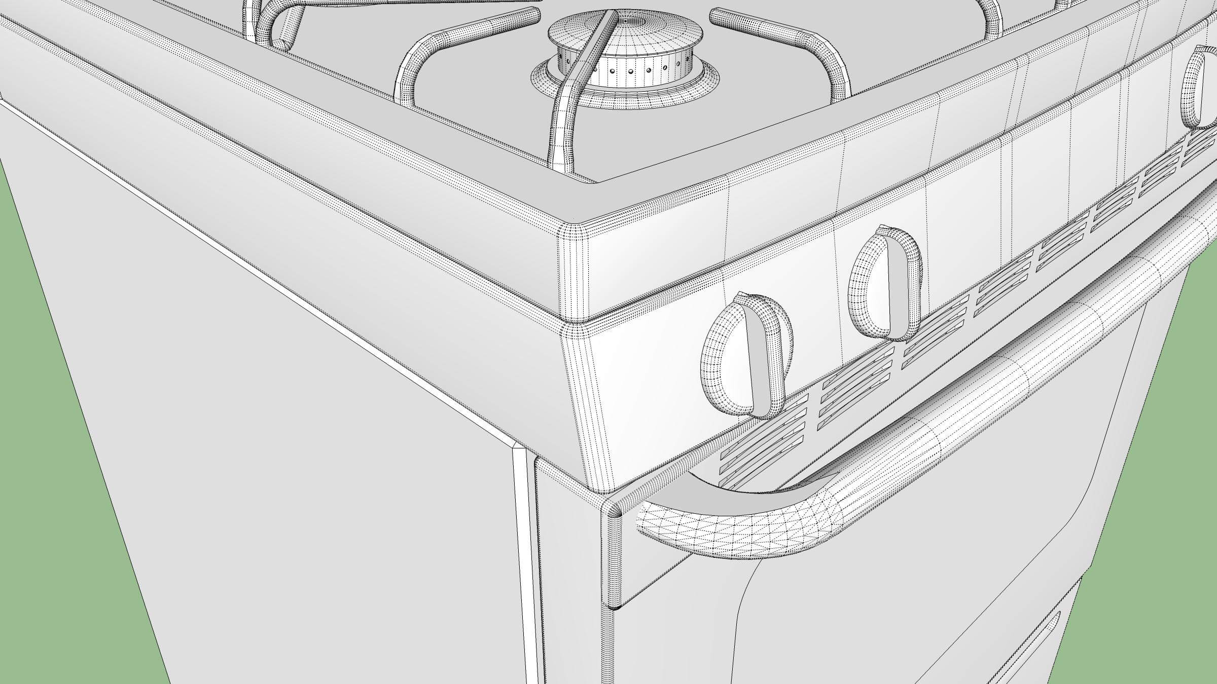 Gas Oven - Stove With Gas Burners 3D Model by SpiritSwitchboard