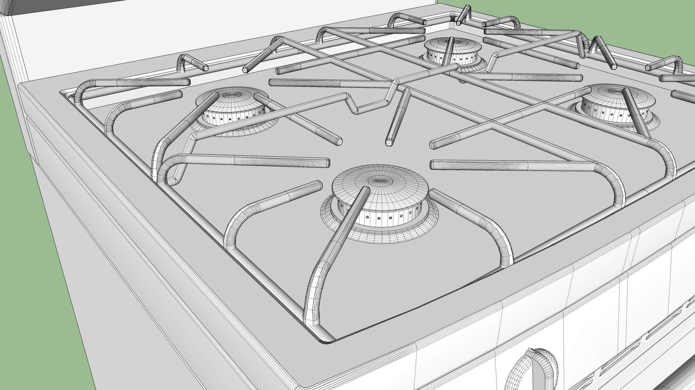 Gas Oven - Stove With Gas Burners 3D Model by SpiritSwitchboard
