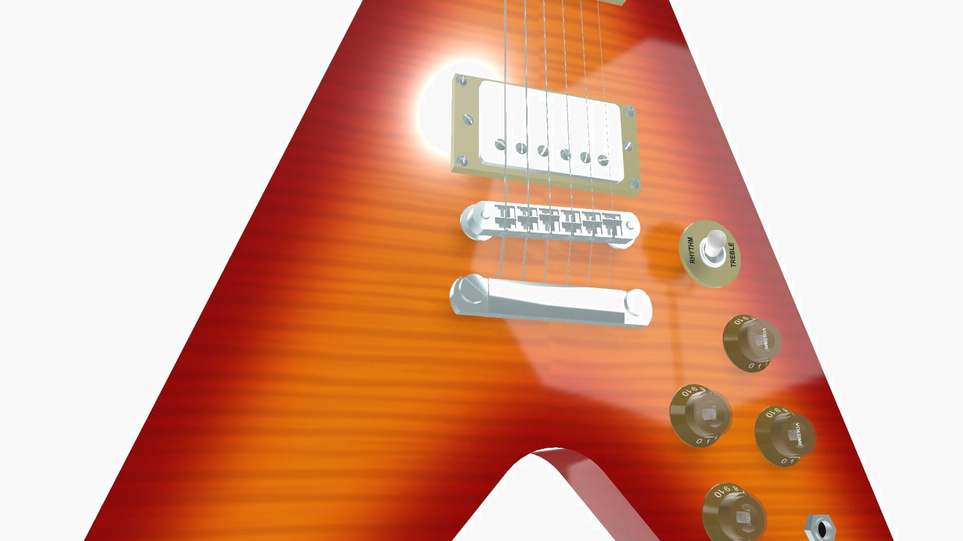 Gibson Custom Flying V Guitar - Sunburst Finish 3D Model by ...