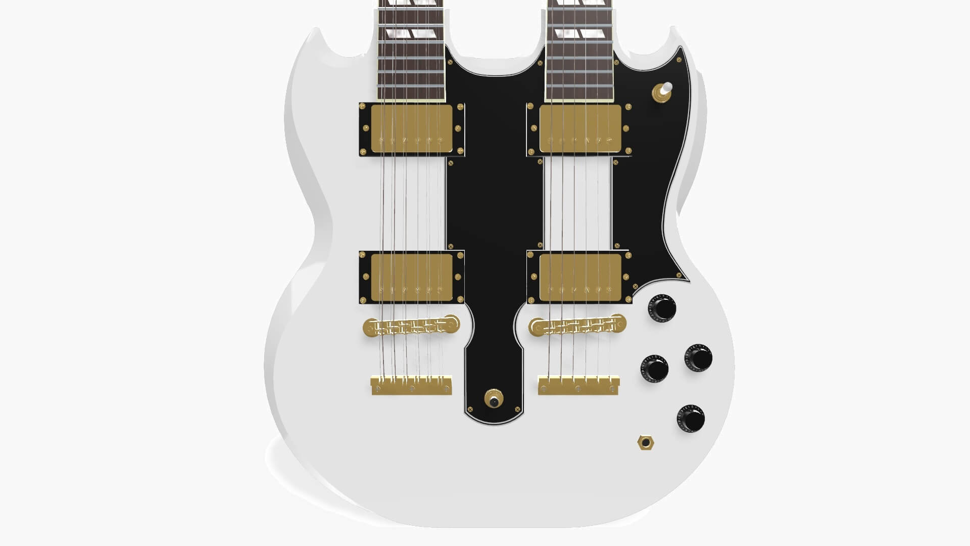 Gibson Double Neck Guitar With Alpine White Finish - 3D Model by ...