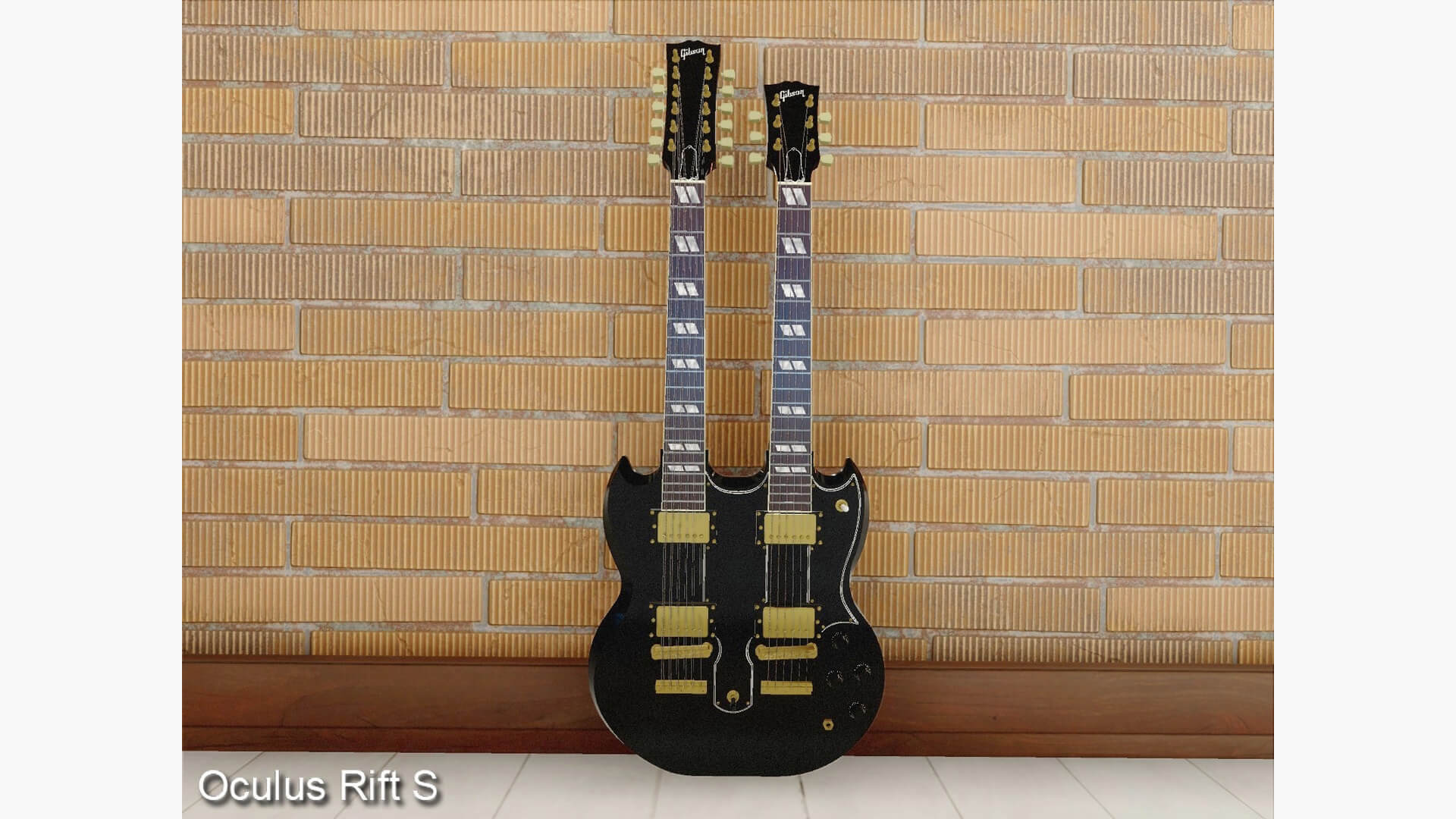 Gibson Double Neck Guitar With Black Finish - 3D Model by SpiritSwitchboard