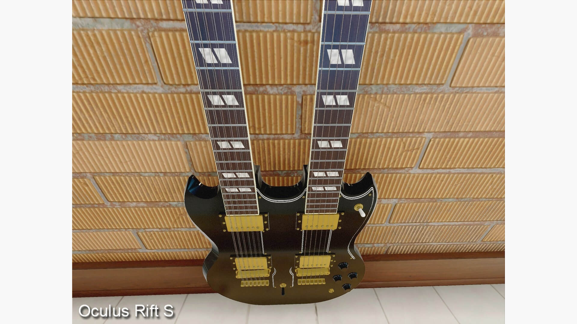 Gibson Double Neck Guitar With Black Finish - 3D Model by SpiritSwitchboard
