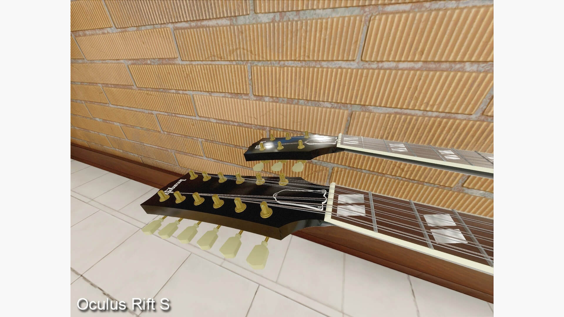 Gibson Double Neck Guitar With Black Finish - 3D Model by SpiritSwitchboard