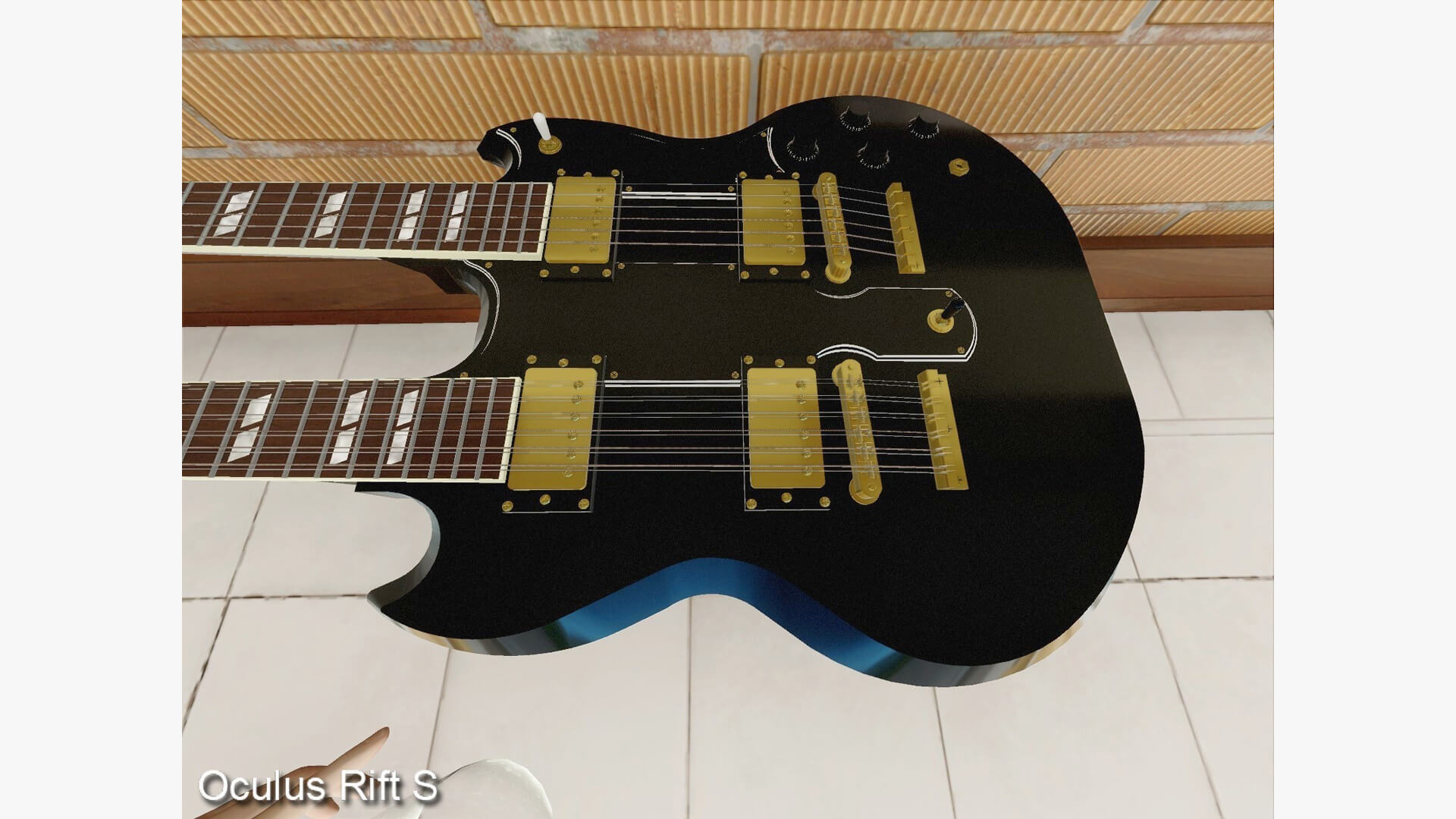 Gibson Double Neck Guitar With Black Finish - 3D Model by SpiritSwitchboard