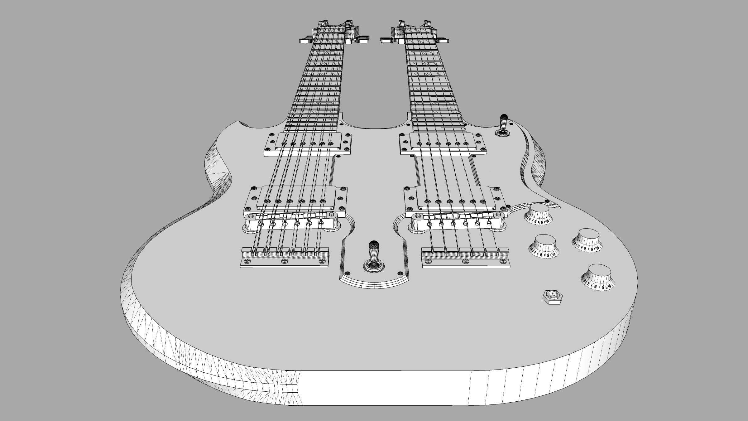 Gibson Double Neck Guitar With Heritage Cherry Finish - 3D Model by ...