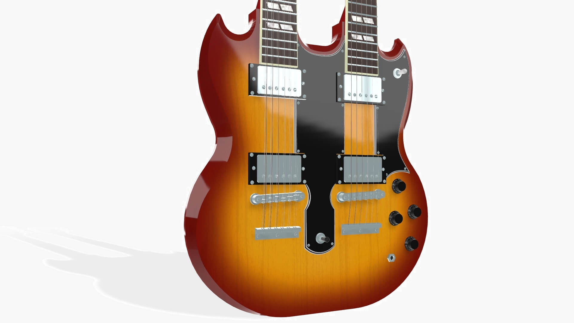 Gibson Double Neck Guitar With Sunburst Finish - 3D Model by ...