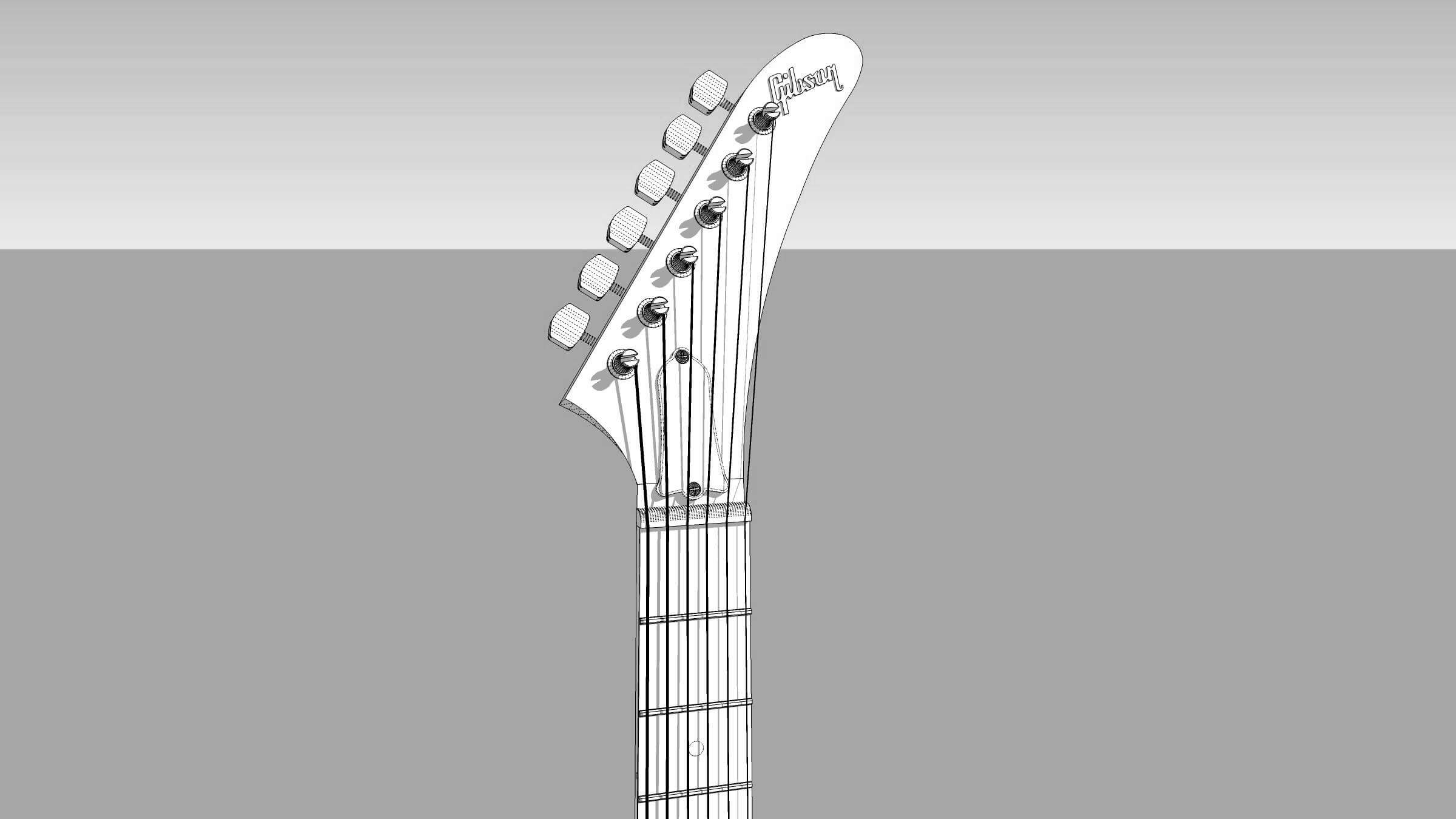 Gibson Explorer Guitar - Red Wood Finish 3D Model by SpiritSwitchboard