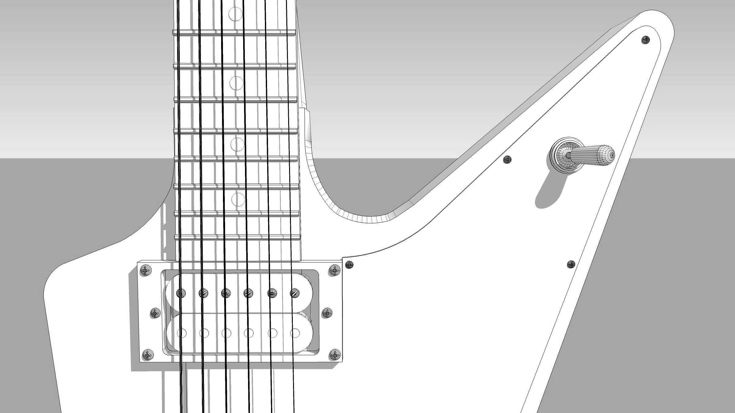 Gibson Explorer Guitar - Red Wood Finish 3D Model by SpiritSwitchboard