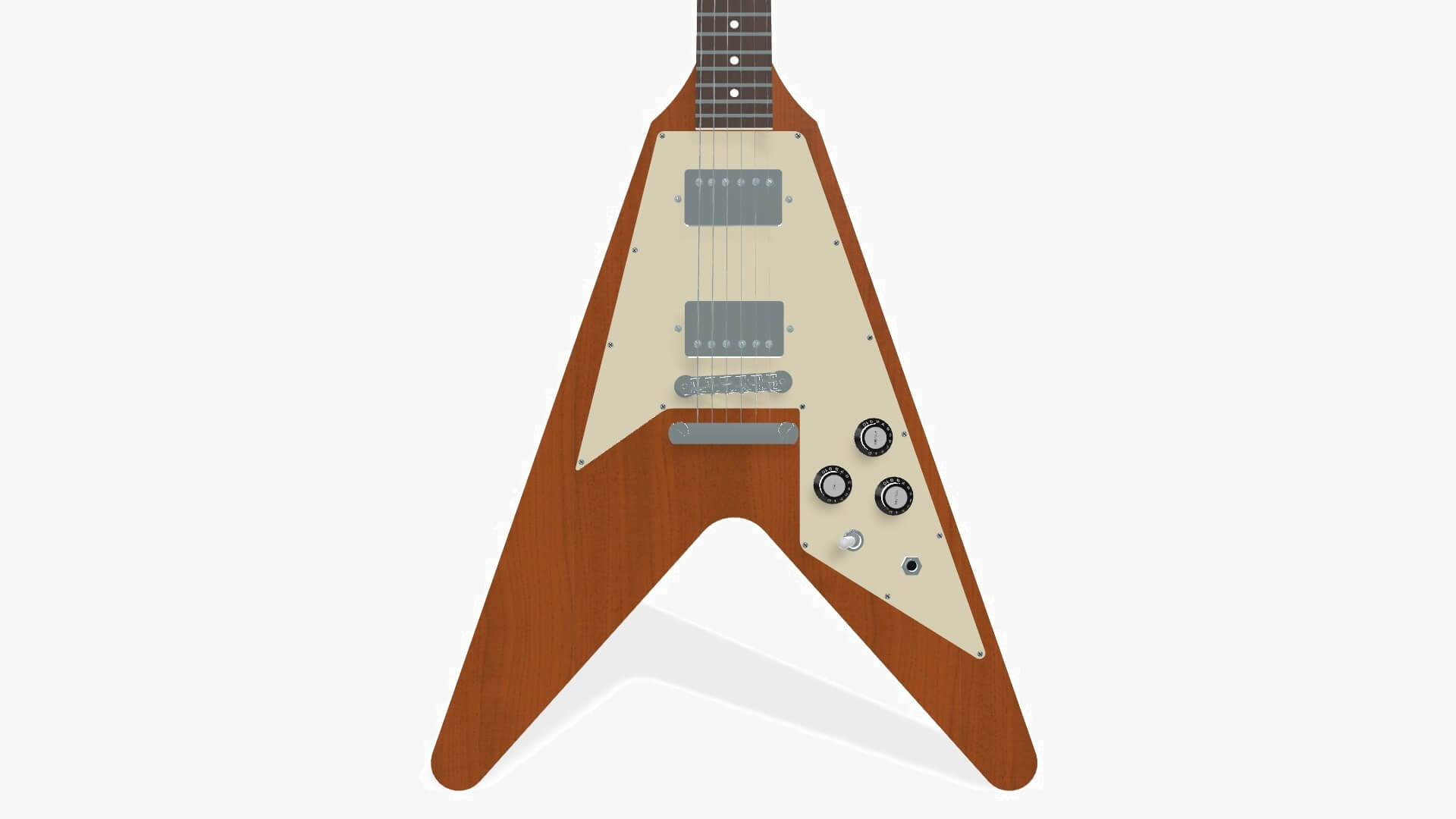Gibson Flying V Guitar - Wood Finish 3D Model by SpiritSwitchboard