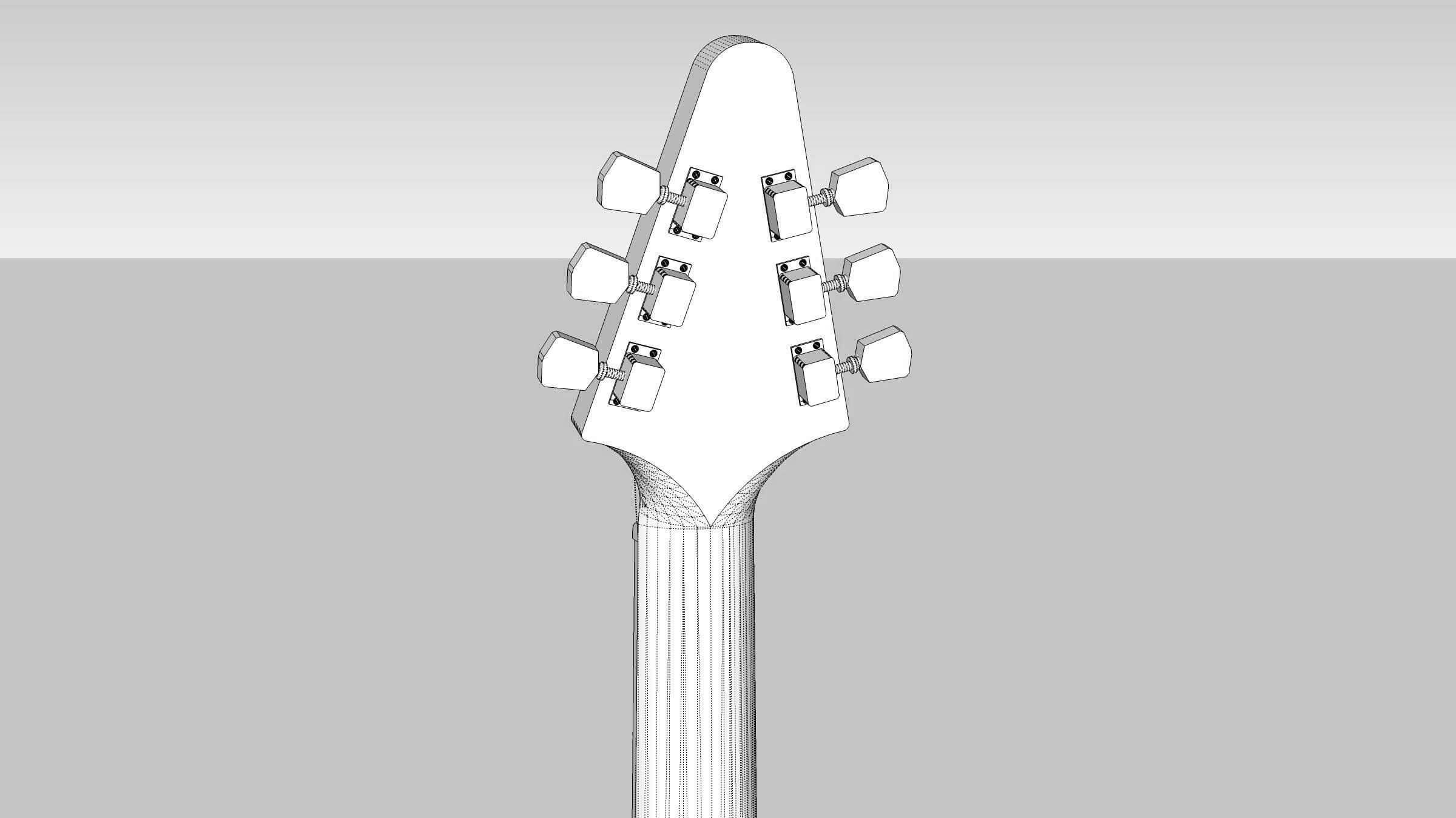Gibson Flying V Guitar - Wood Finish 3D Model by SpiritSwitchboard